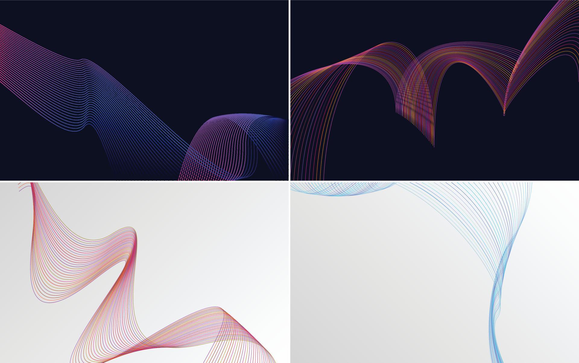 Add depth to your designs with this set of 4 geometric wave pattern ...