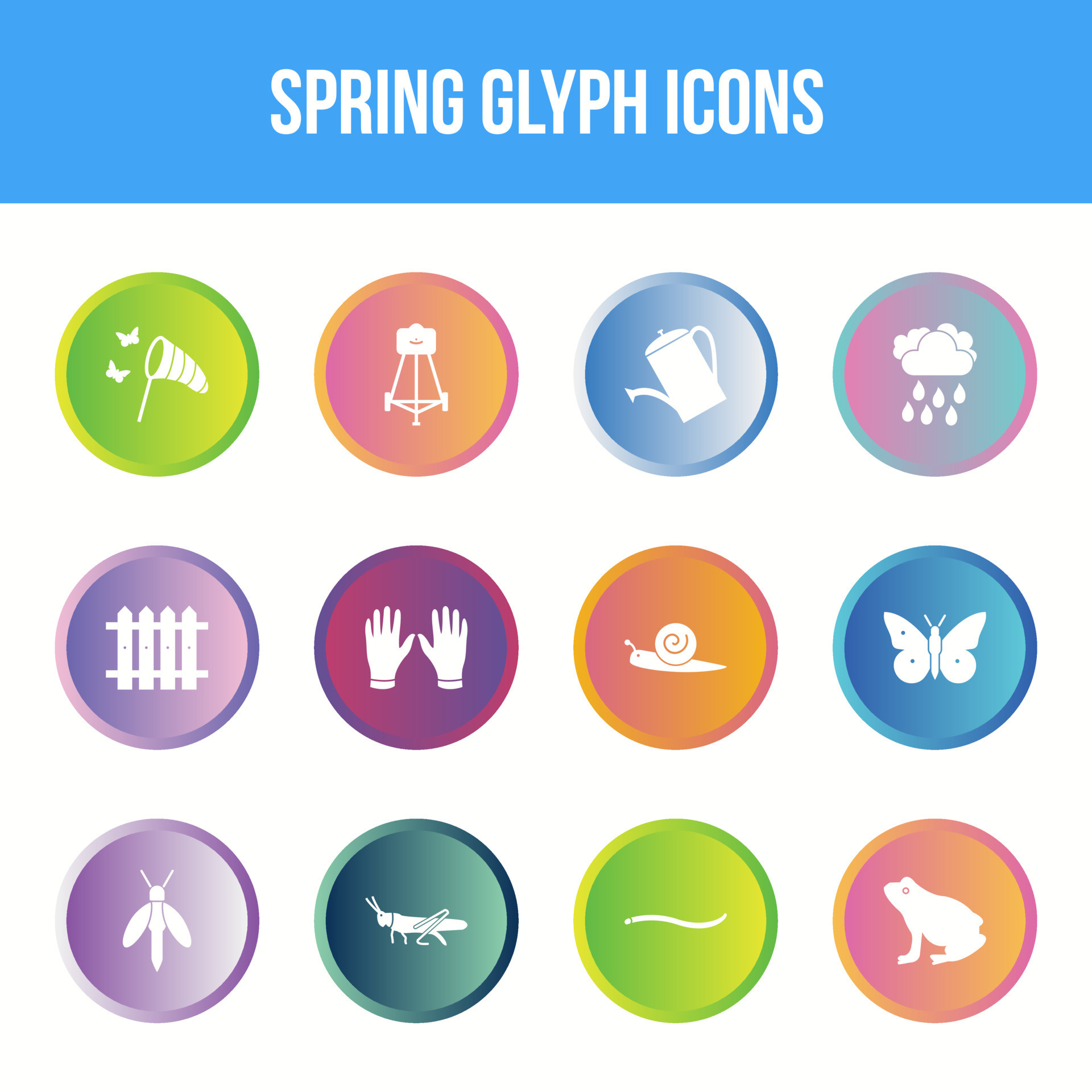 conjunto de iconos de glifo de vector de primavera único 17474749 ... conjunto de iconos de glifo de vector de primavera único 17474749 ...
