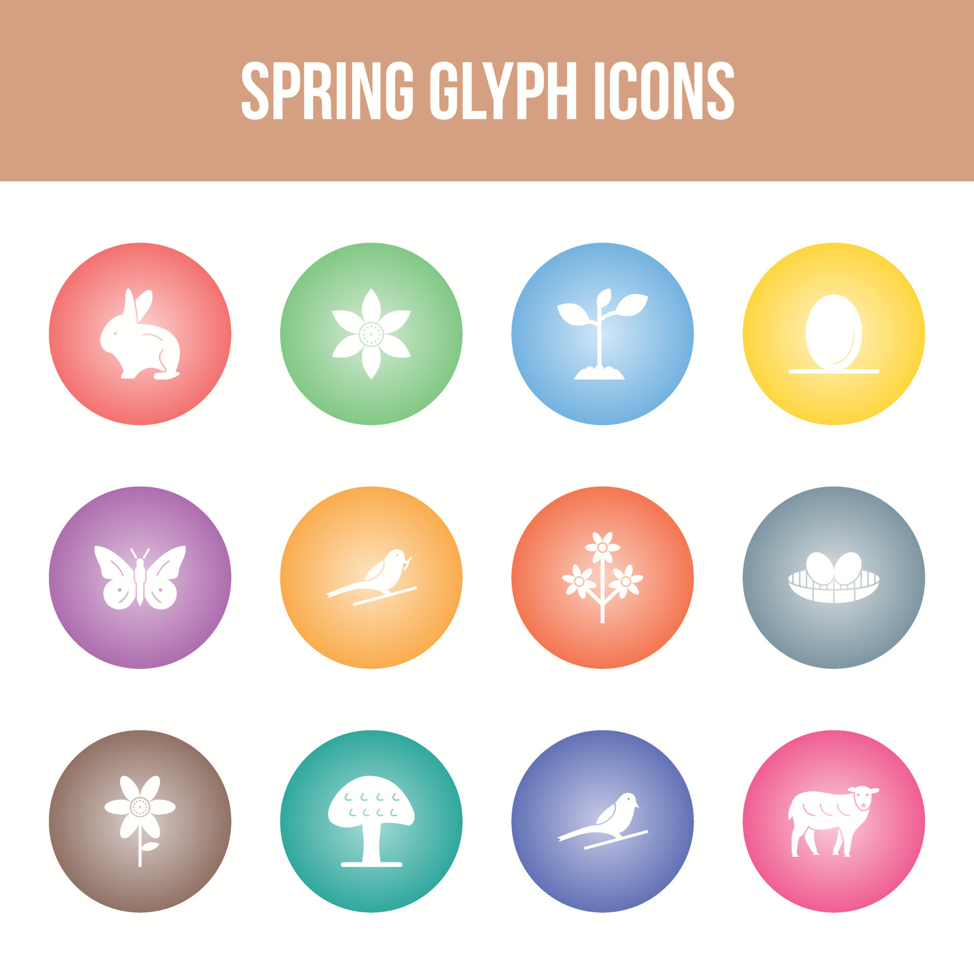 conjunto de iconos de glifo de vector de primavera único 17474755 ... conjunto de iconos de glifo de vector de primavera único 17474755 ...