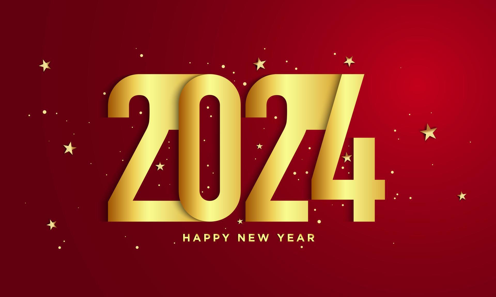 2024 Happy New Year Background Design. Vector Illustration. 17475727 ...