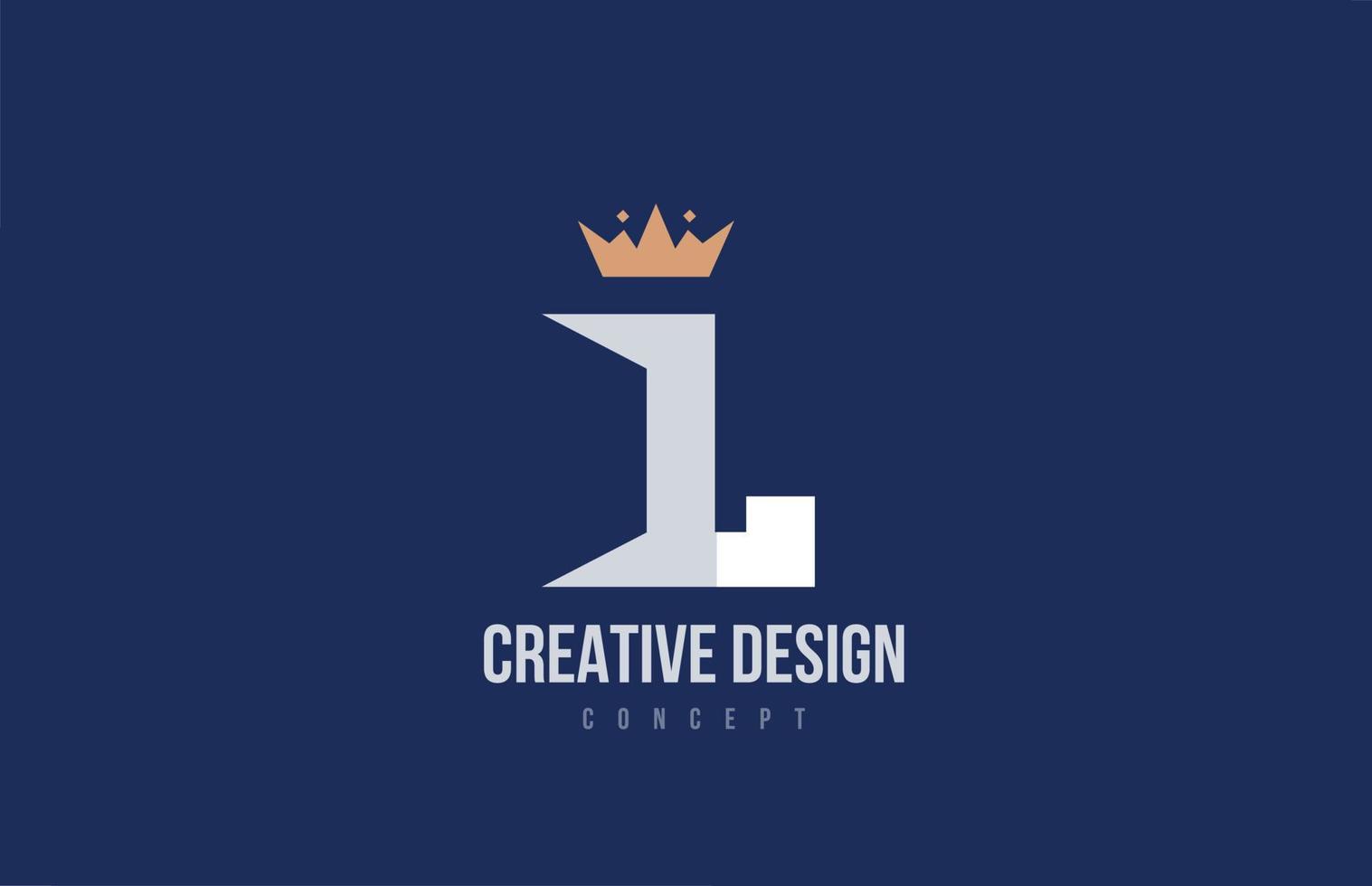 King Crown L Alphabet Letter Logo Icon Design Creative Template For Business And Company