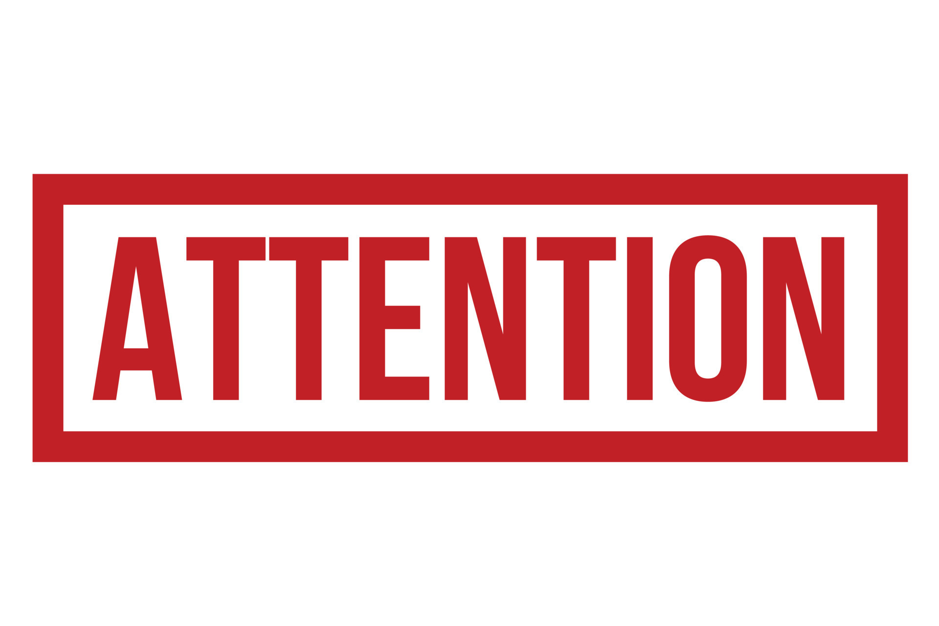 Attention Rubber Stamp On White Background 17479775 Vector Art at Vecteezy