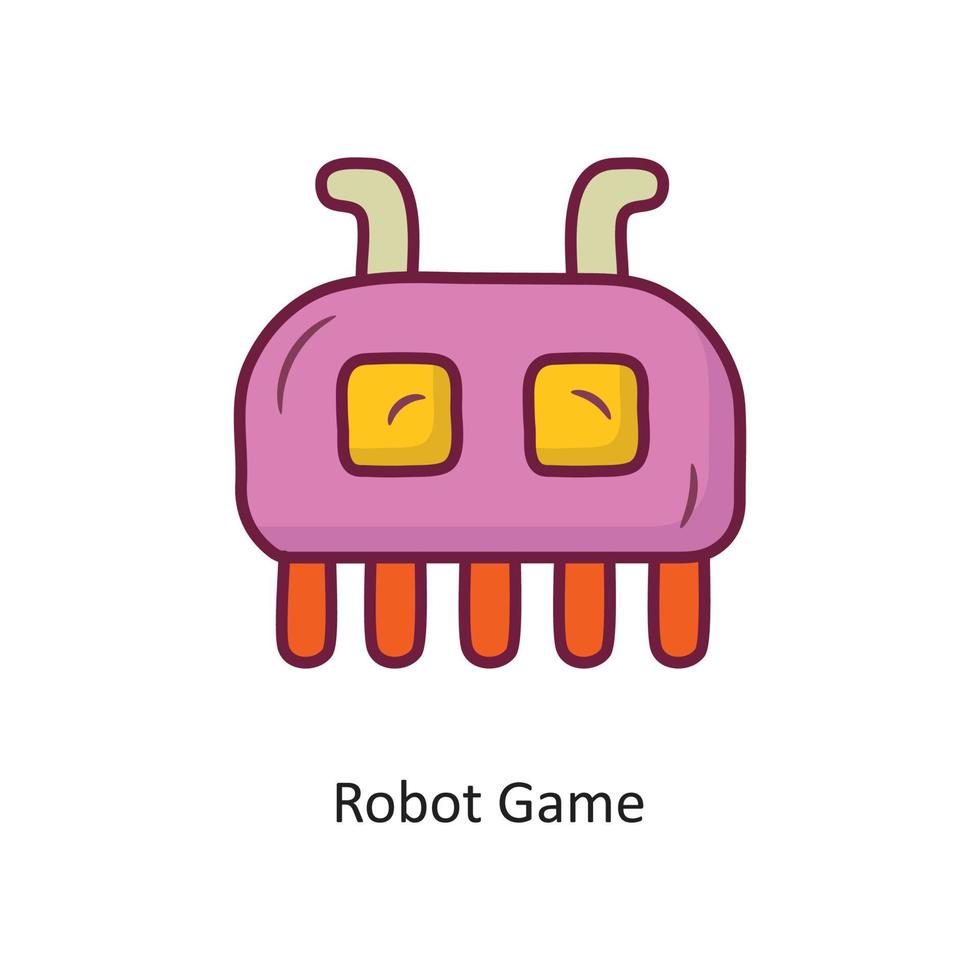 Robot Game Vector Filled Outline Icon Design Illustration Gaming