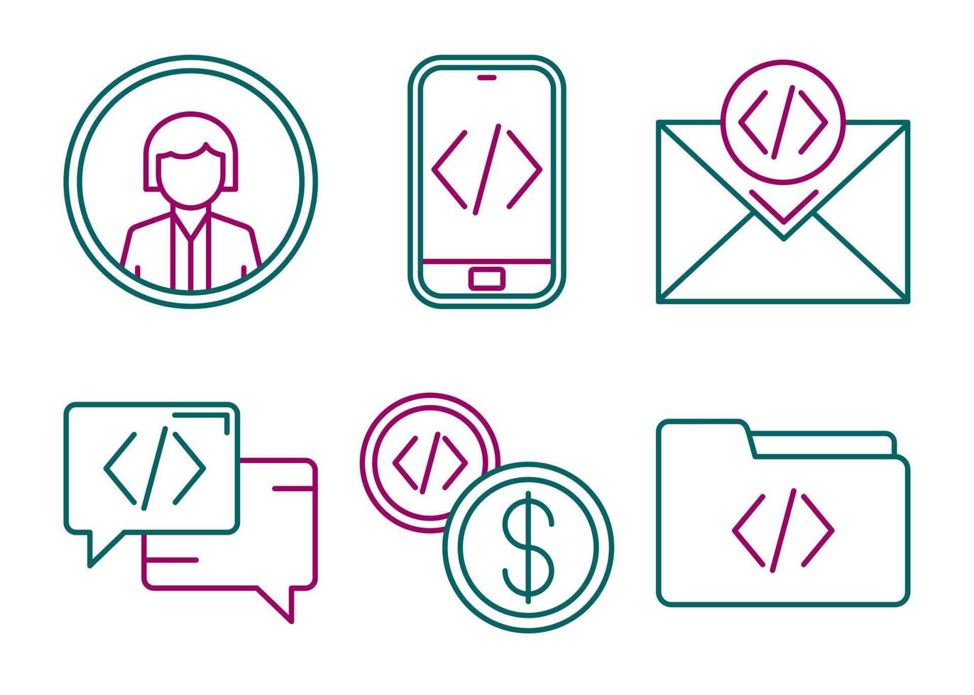 Coding Vector Icon Set 17482545 Vector Art at Vecteezy