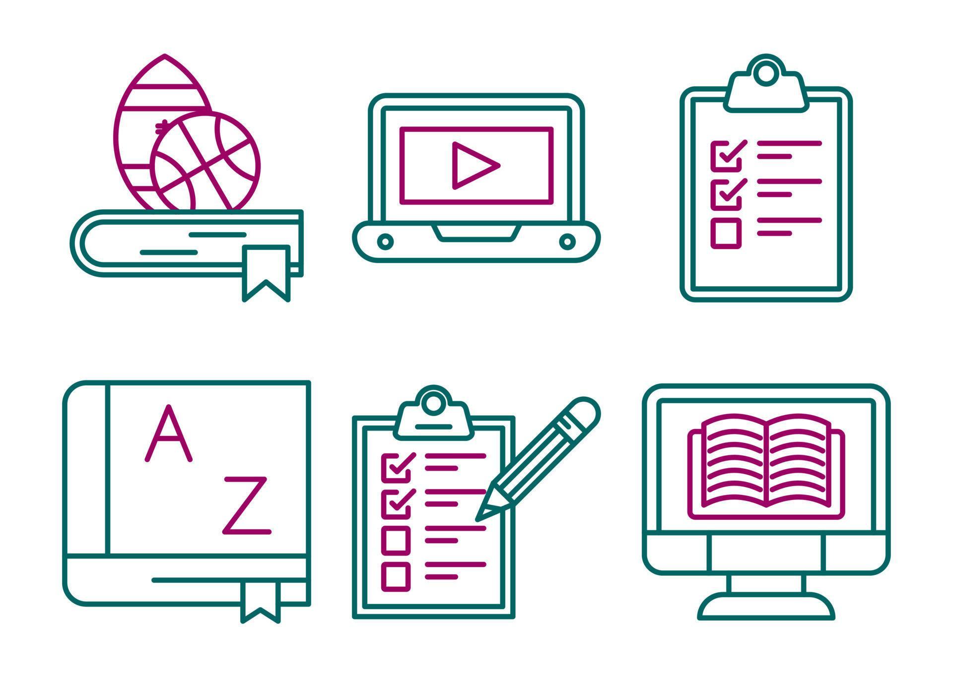Learning Vector Icon Set 17482551 Vector Art at Vecteezy