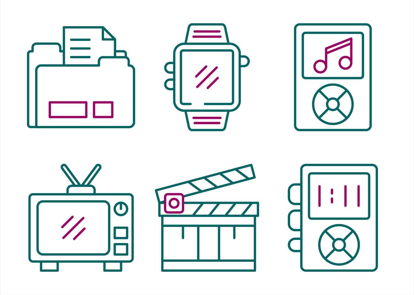 Multimedia Vector Icon Set 17482569 Vector Art at Vecteezy