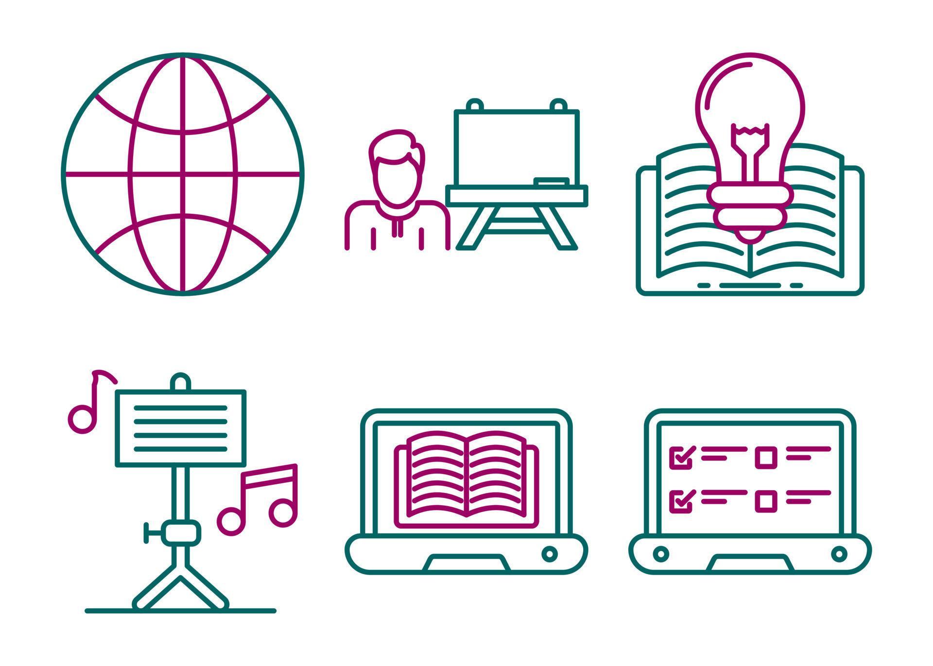 Learning Vector Icon Set 17482670 Vector Art at Vecteezy