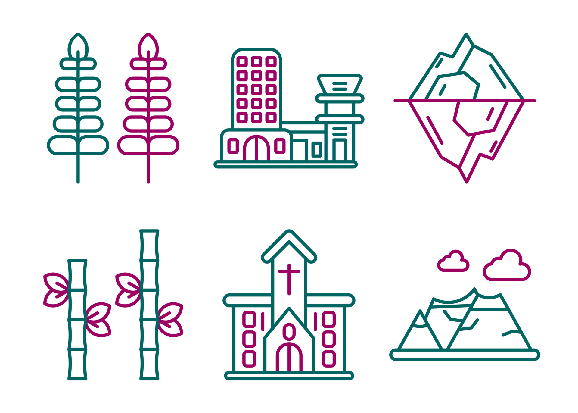 Landscapes Vector Icon Set 17482692 Vector Art at Vecteezy