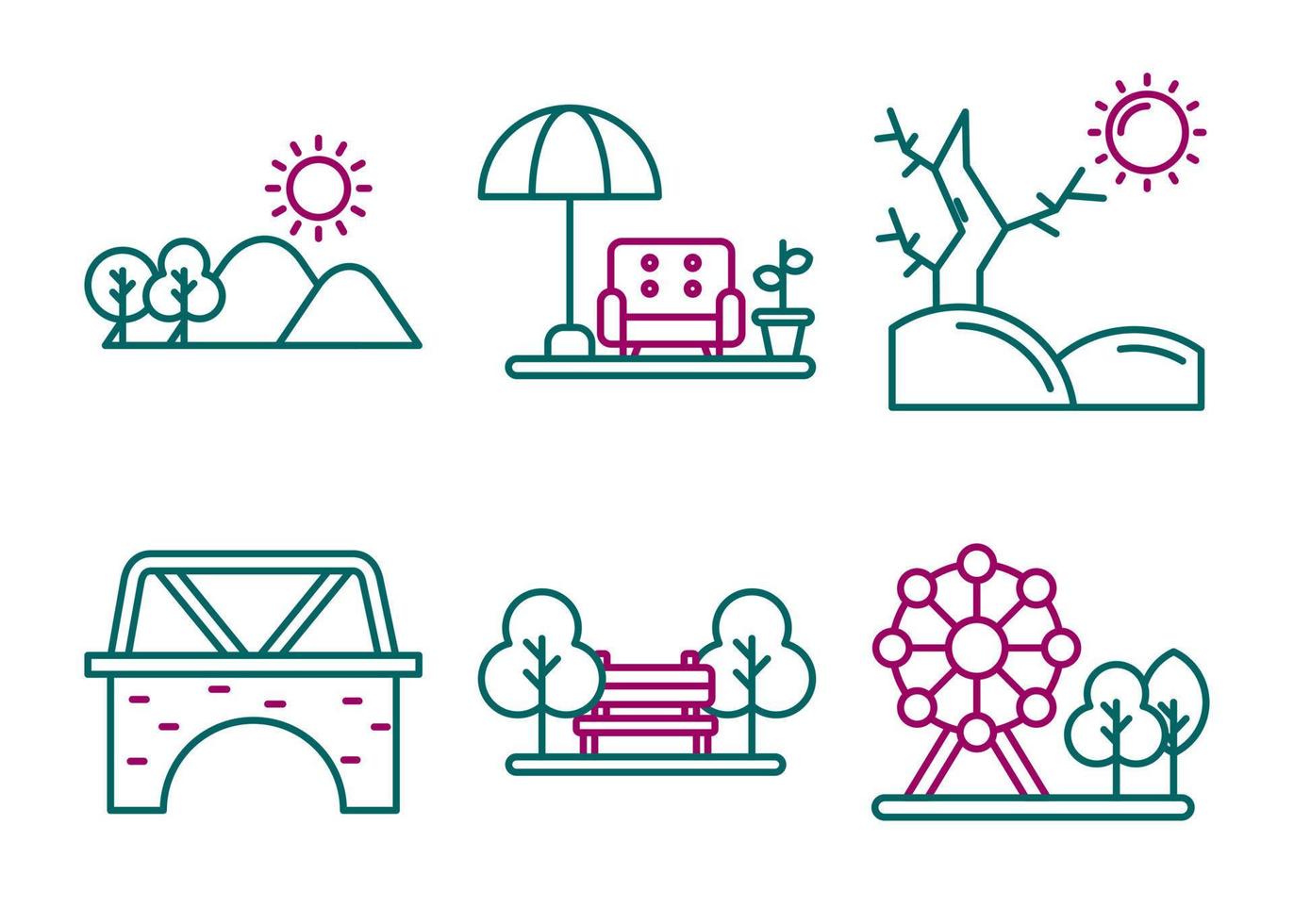 Landscapes Vector Icon Set 17482694 Vector Art at Vecteezy