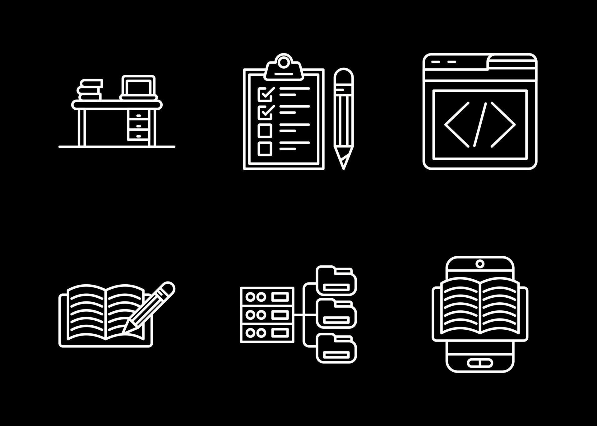 Learning Vector Icon Set 17483016 Vector Art at Vecteezy