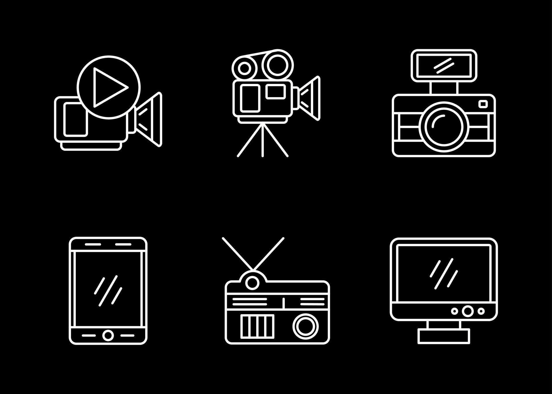 Multimedia Vector Icon Set 17483209 Vector Art at Vecteezy