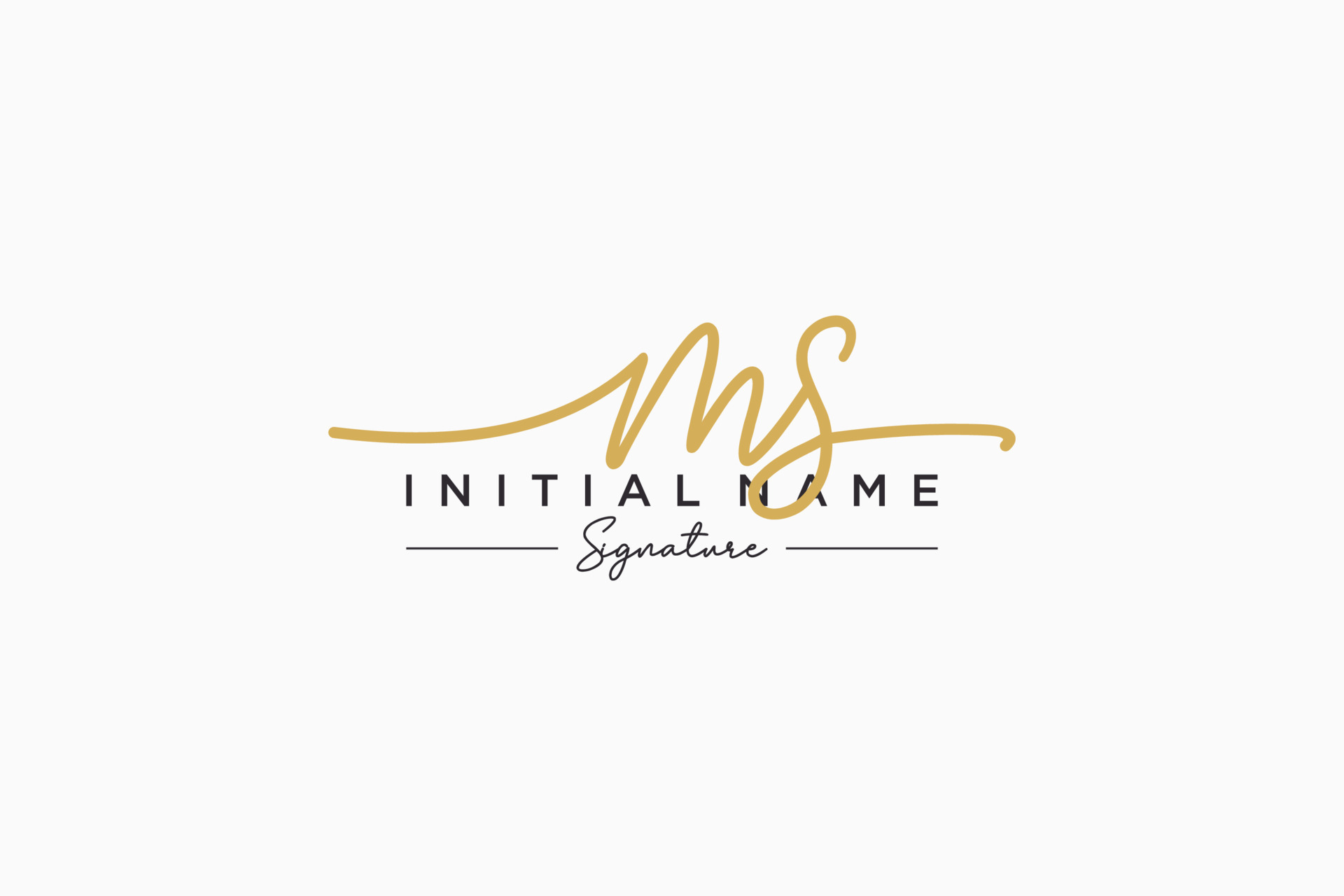 Initial Ms Signature Logo Template Vector Hand Drawn Calligraphy