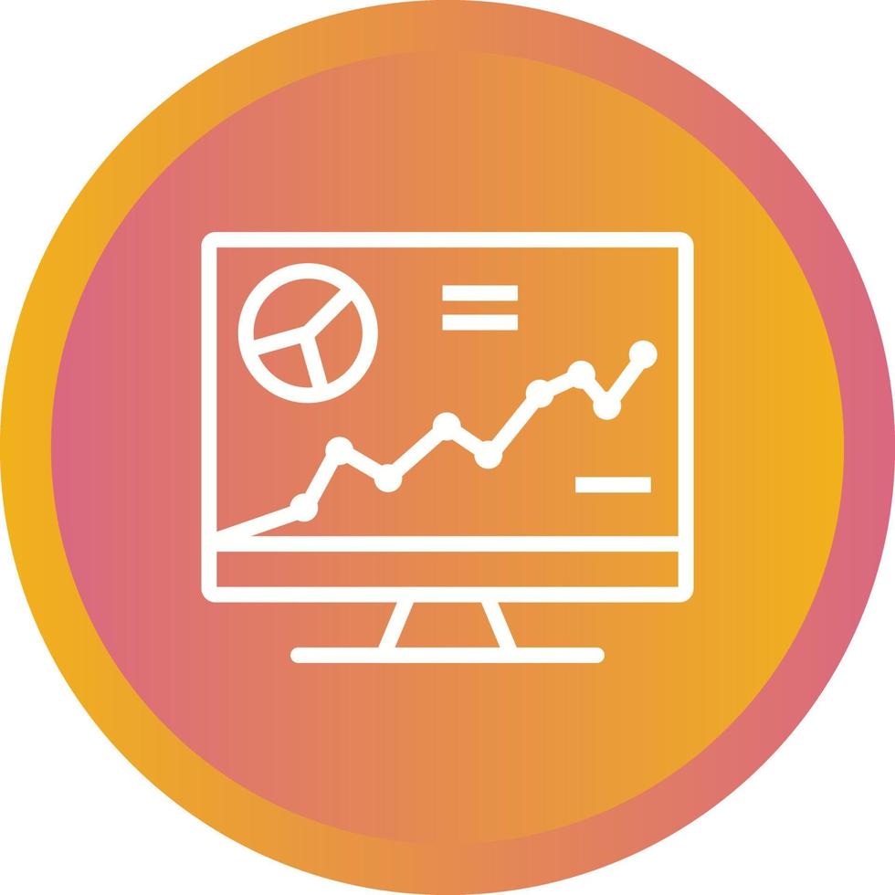 Beautiful Graph on computer vector line icon 17483858 Vector Art at ...