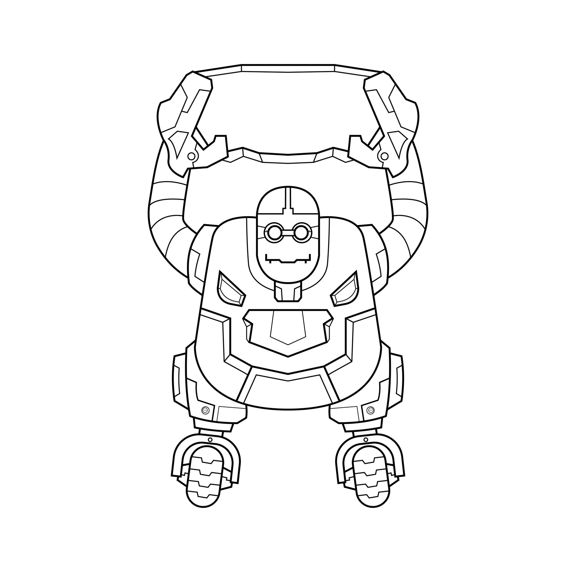 Ilustración En Una Caricatura Para Colorear Páginas Lindo Robot Android