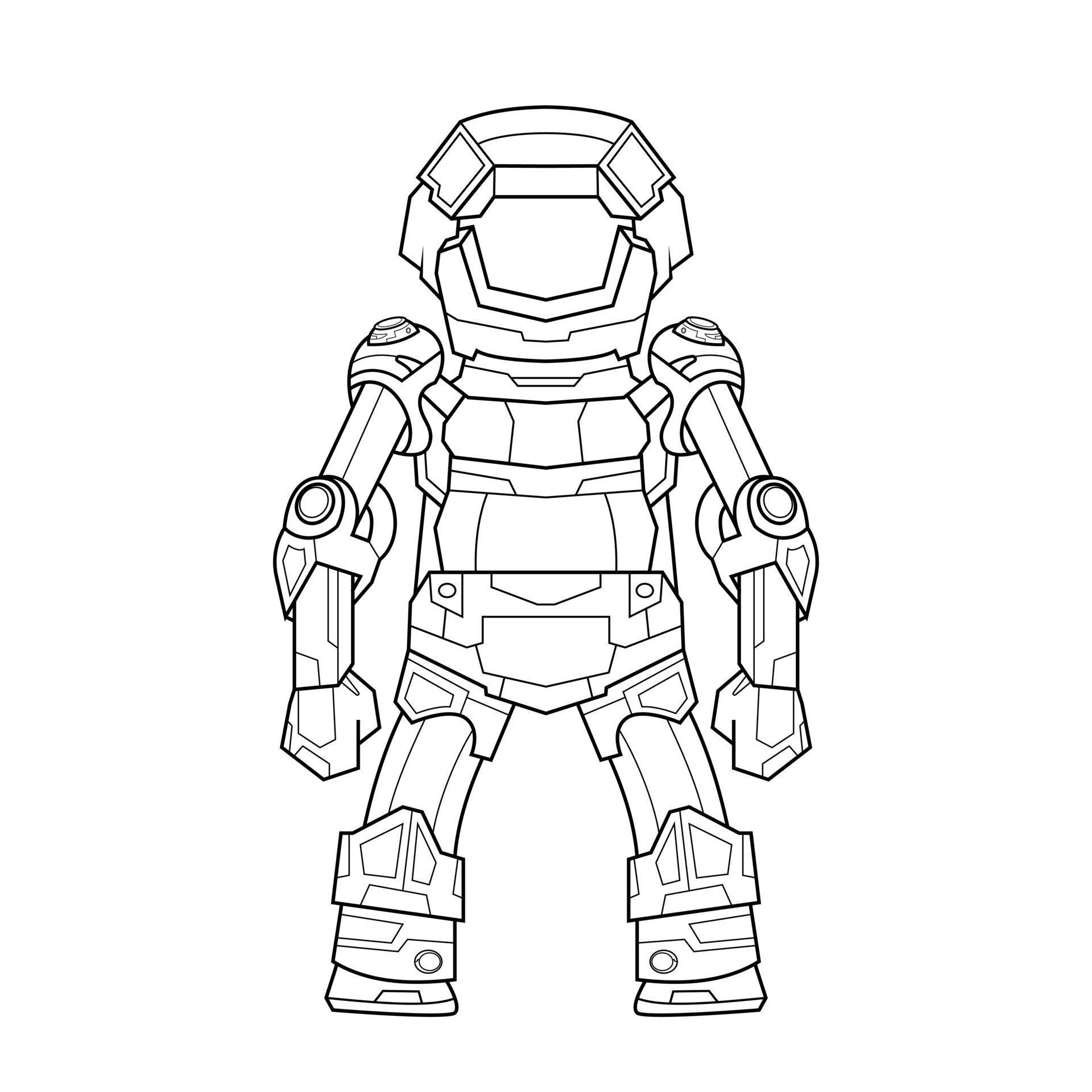 Ilustración En Una Caricatura Para Colorear Páginas Lindo Robot Android