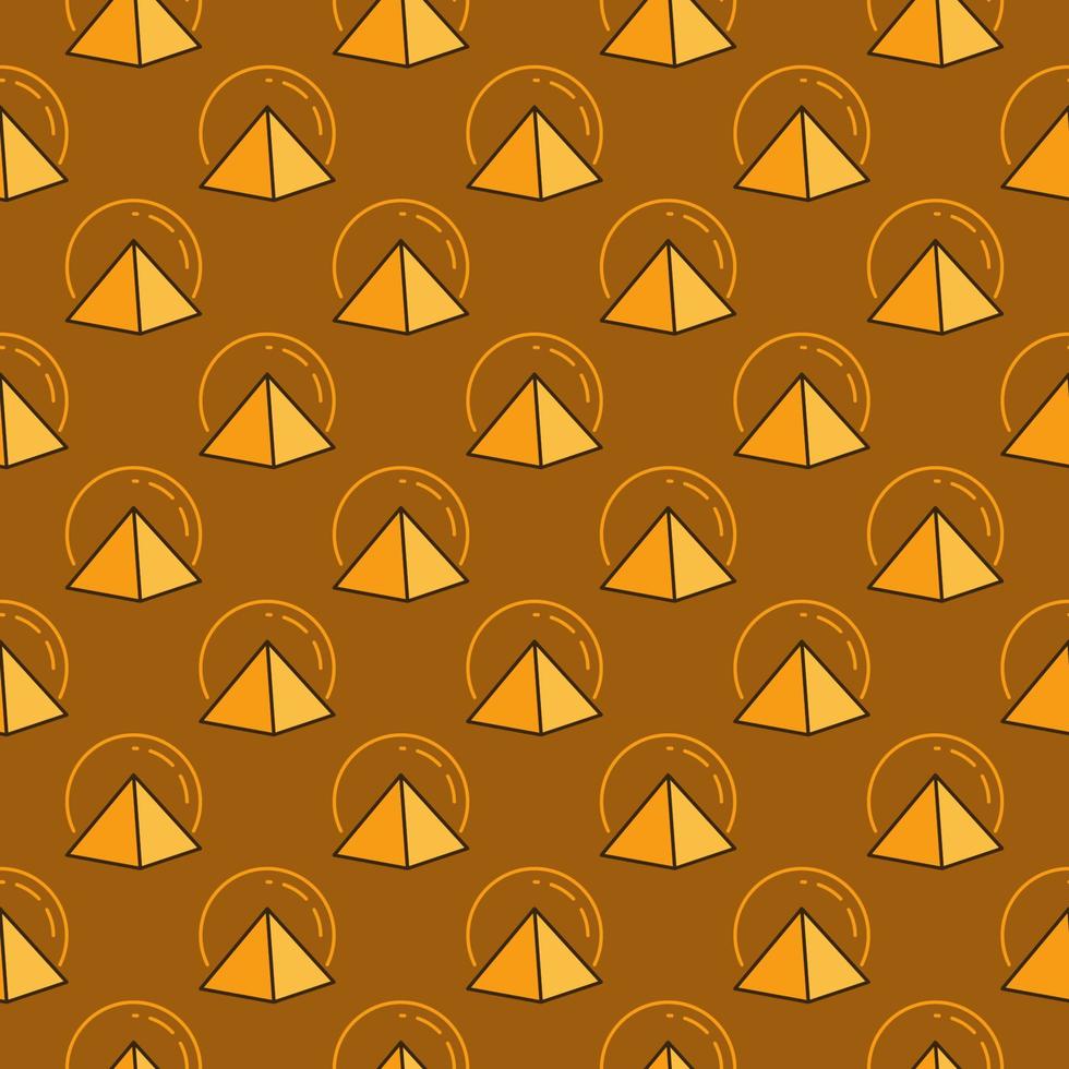 Egyptian Pyramids vector Egypt Culture concept colored seamless pattern ...