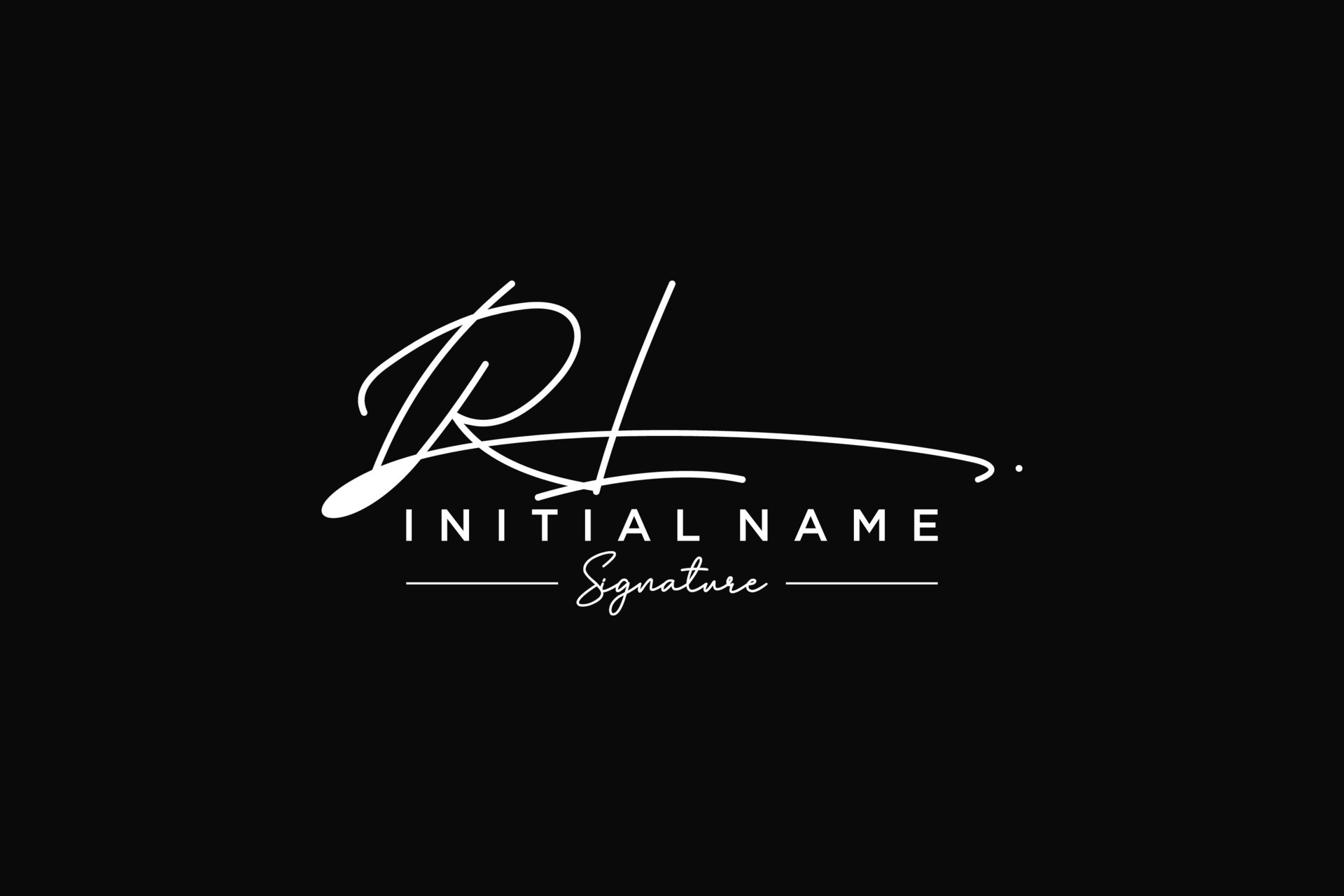 Initial Rl Signature Logo Template Vector Hand Drawn Calligraphy