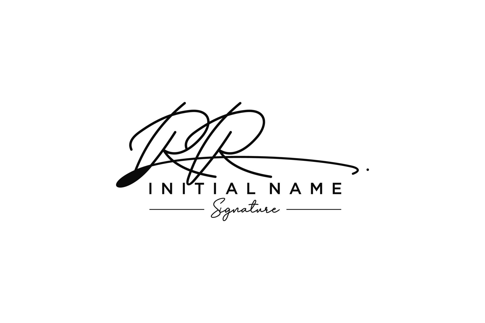 Initial Rr Signature Logo Template Vector Hand Drawn Calligraphy