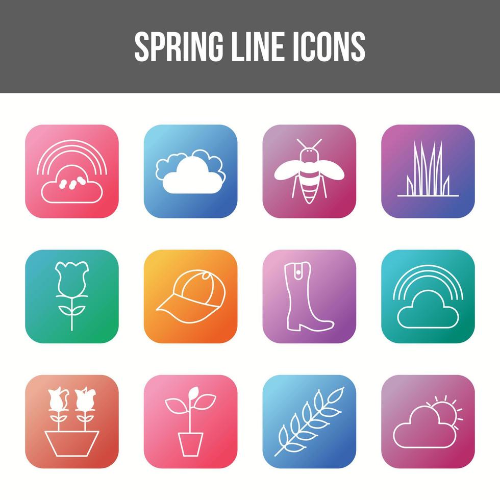 Unique spring vector line icon set 17486133 Vector Art at Vecteezy