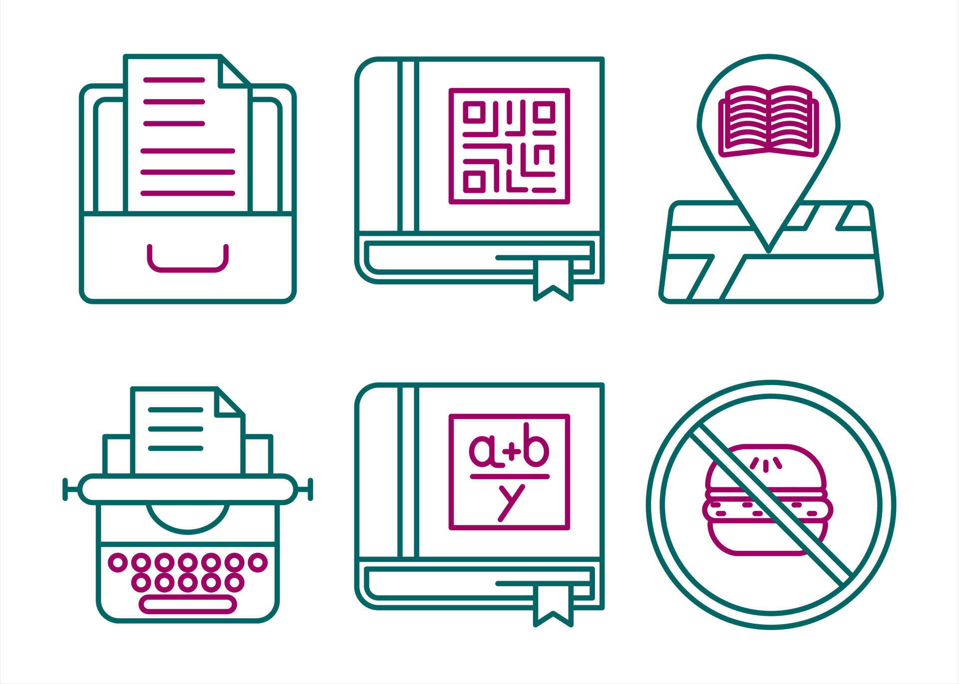 Library Vector Icon Set 17486140 Vector Art at Vecteezy