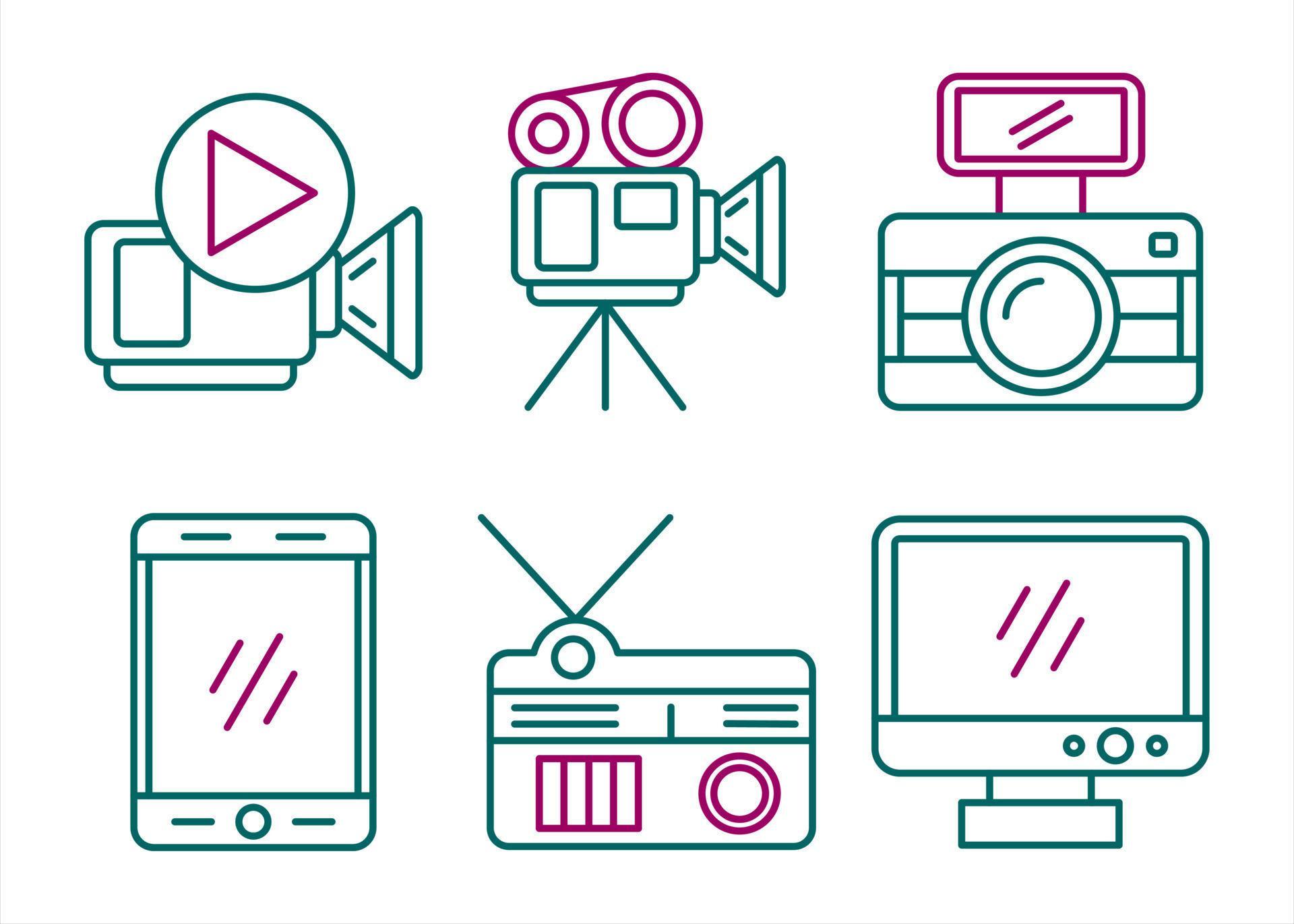 Multimedia Vector Icon Set 17486157 Vector Art at Vecteezy