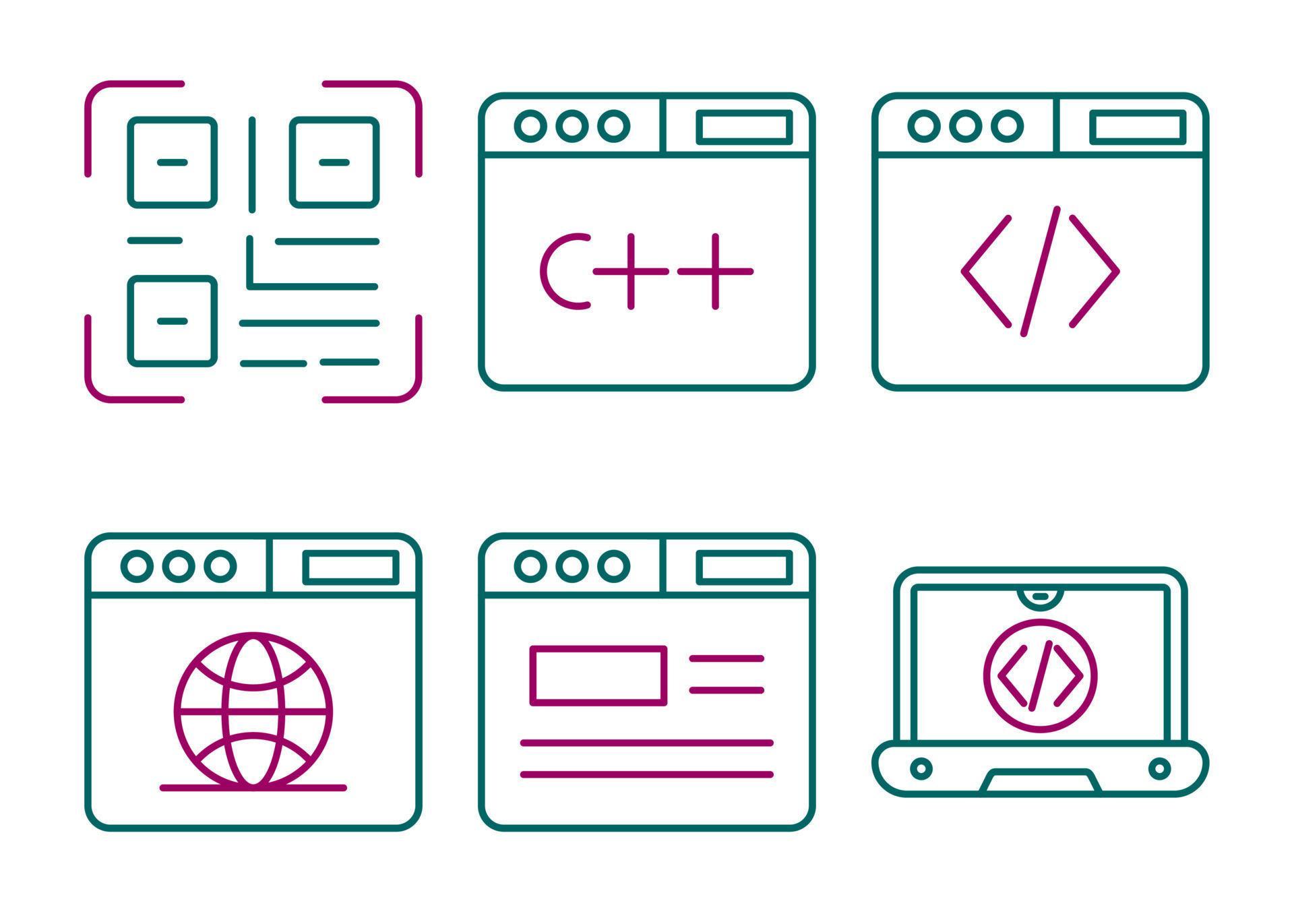 Coding Vector Icon Set 17486159 Vector Art at Vecteezy