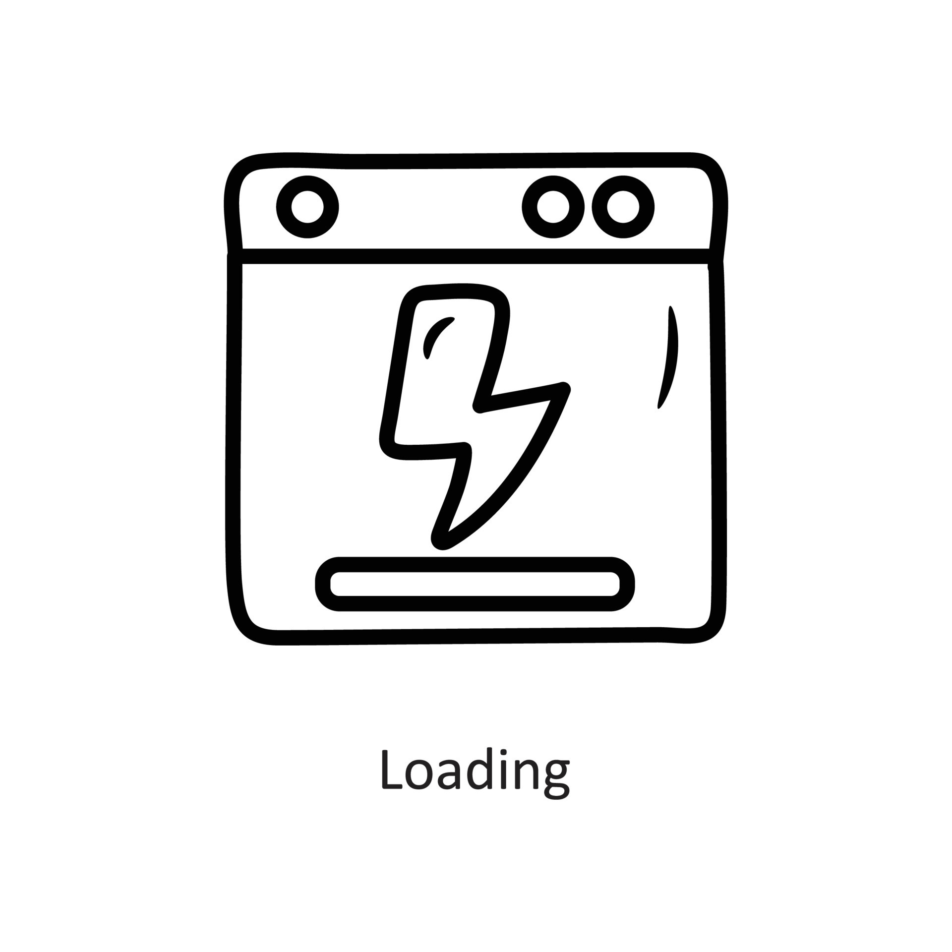 loading vector outline Icon Design illustration. Gaming Symbol on White ...