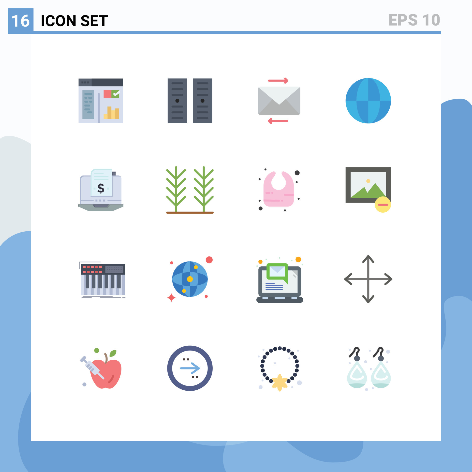 Stock Vector Icon Pack Of 16 Line Signs And Symbols For Cereal