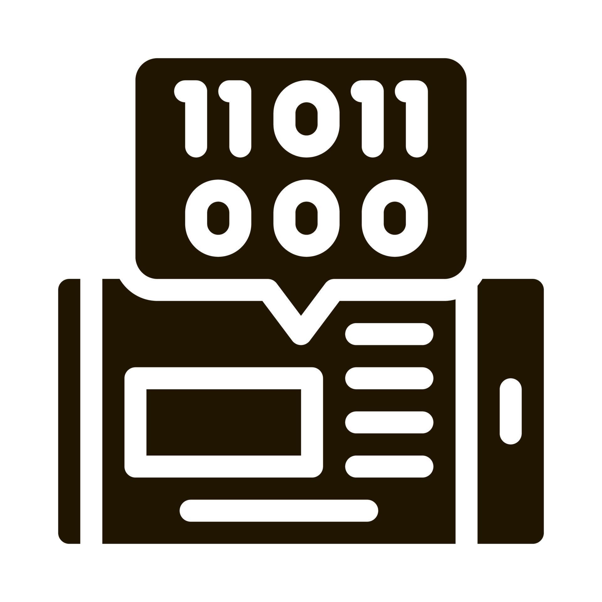 phone app binary code icon Vector Glyph Illustration 17493907 Vector Art at Vecteezy