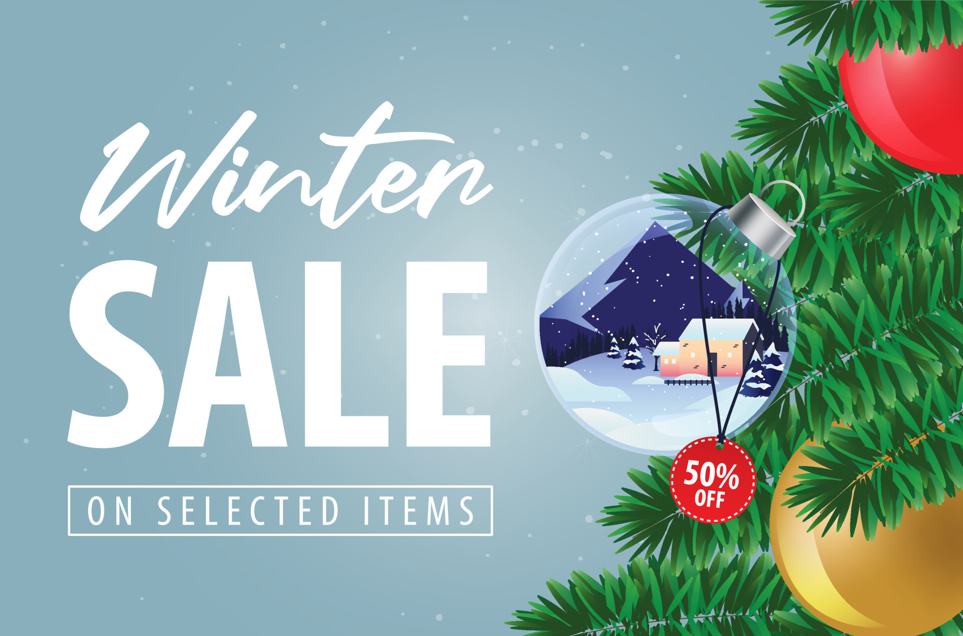 crystal ball with snowman, Santa Claus, and House in winter landscape ...