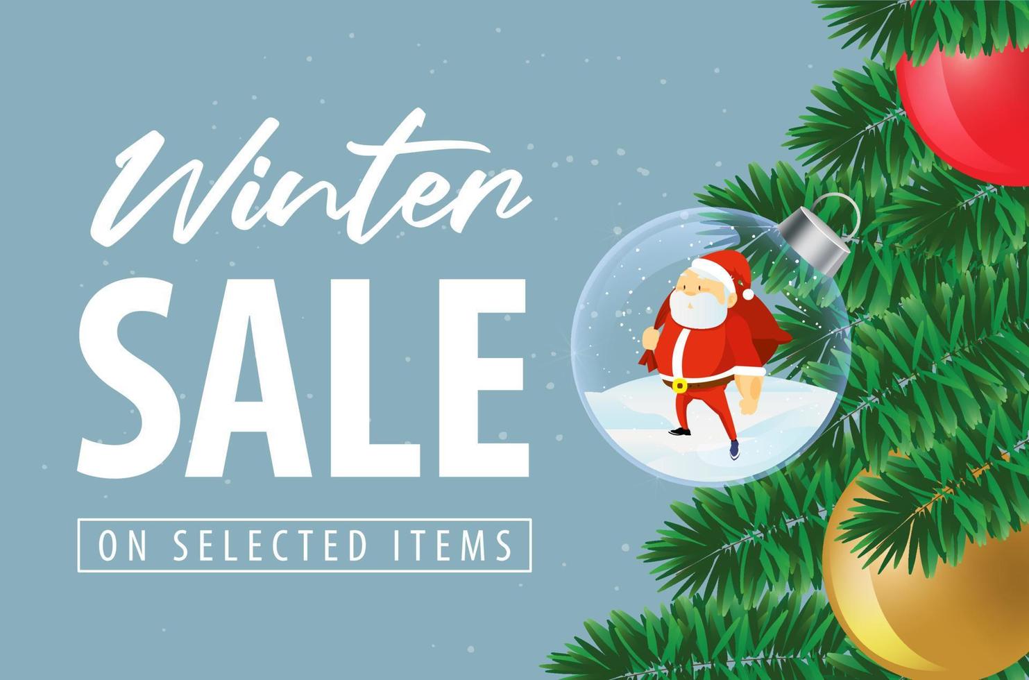 crystal ball with snowman, Santa Claus, and House in winter landscape ...