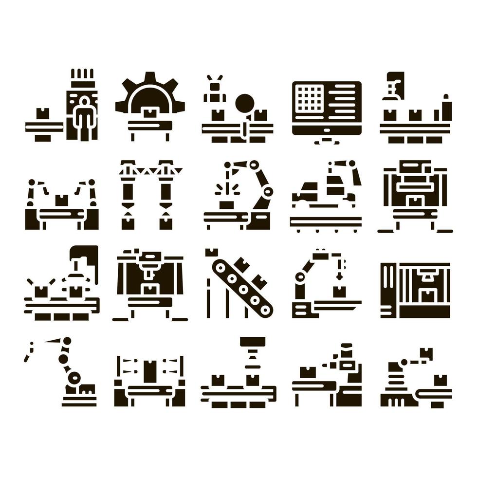 Manufacturing Process Glyph Set Vector Illustrations 17496414 Vector ...