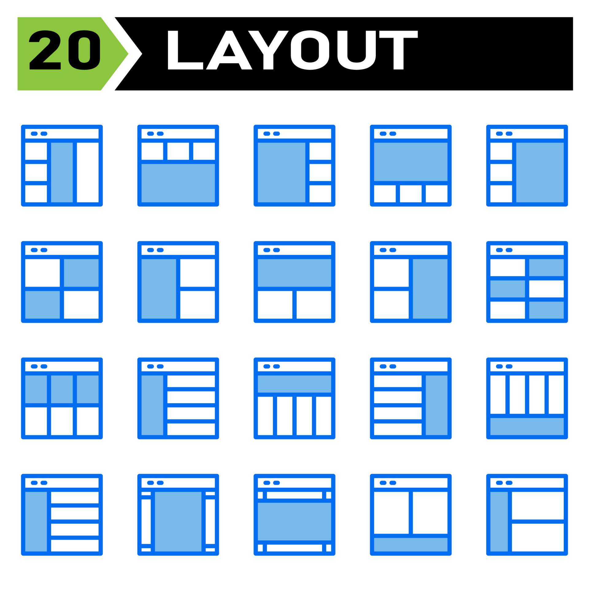Layout icon set include layout, grid, dashboard, interface, user ...