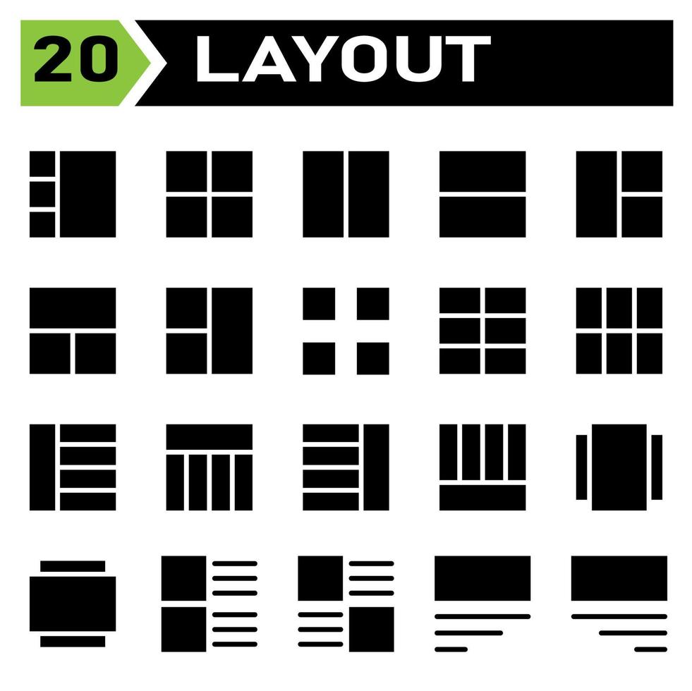 Layout icon set include layout, grid, dashboard, interface, user interface, align, template ...