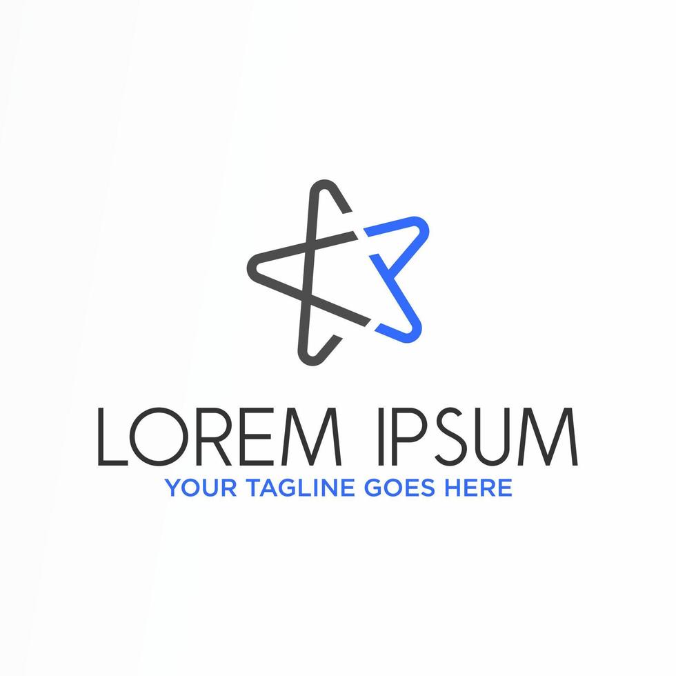 simple unique star with cutting line image graphic icon logo design abstract concept vector ...