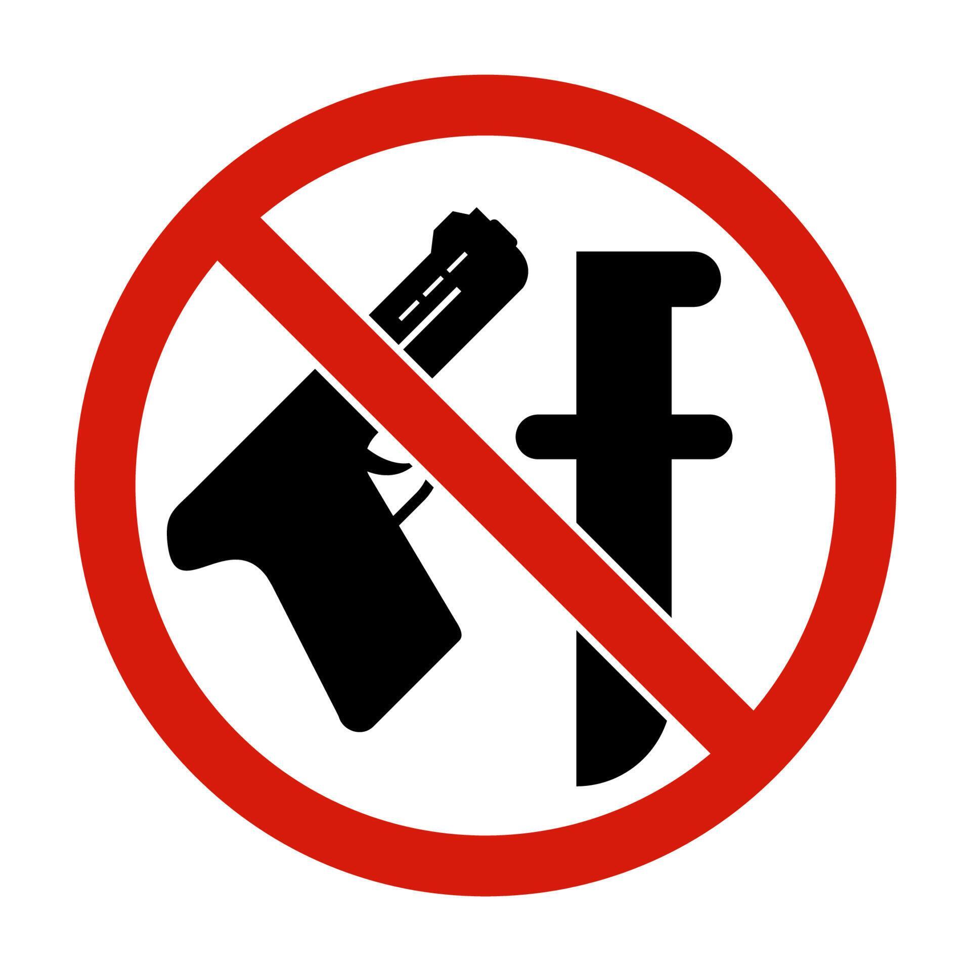 Weapon prohibited icon. Forbidding, No weapons, with gun and knife ...