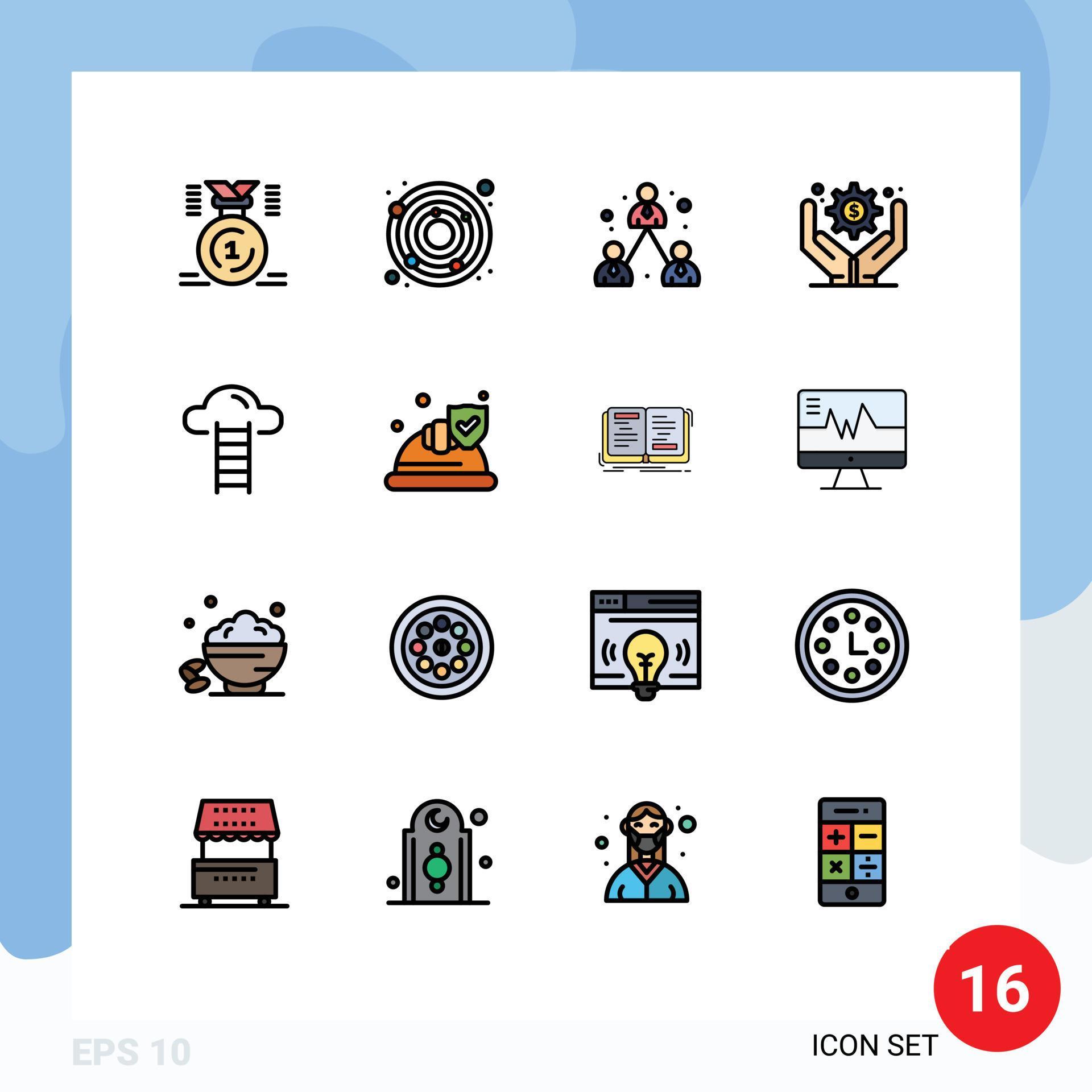 Stock Vector Icon Pack of 16 Line Signs and Symbols for user stair ...