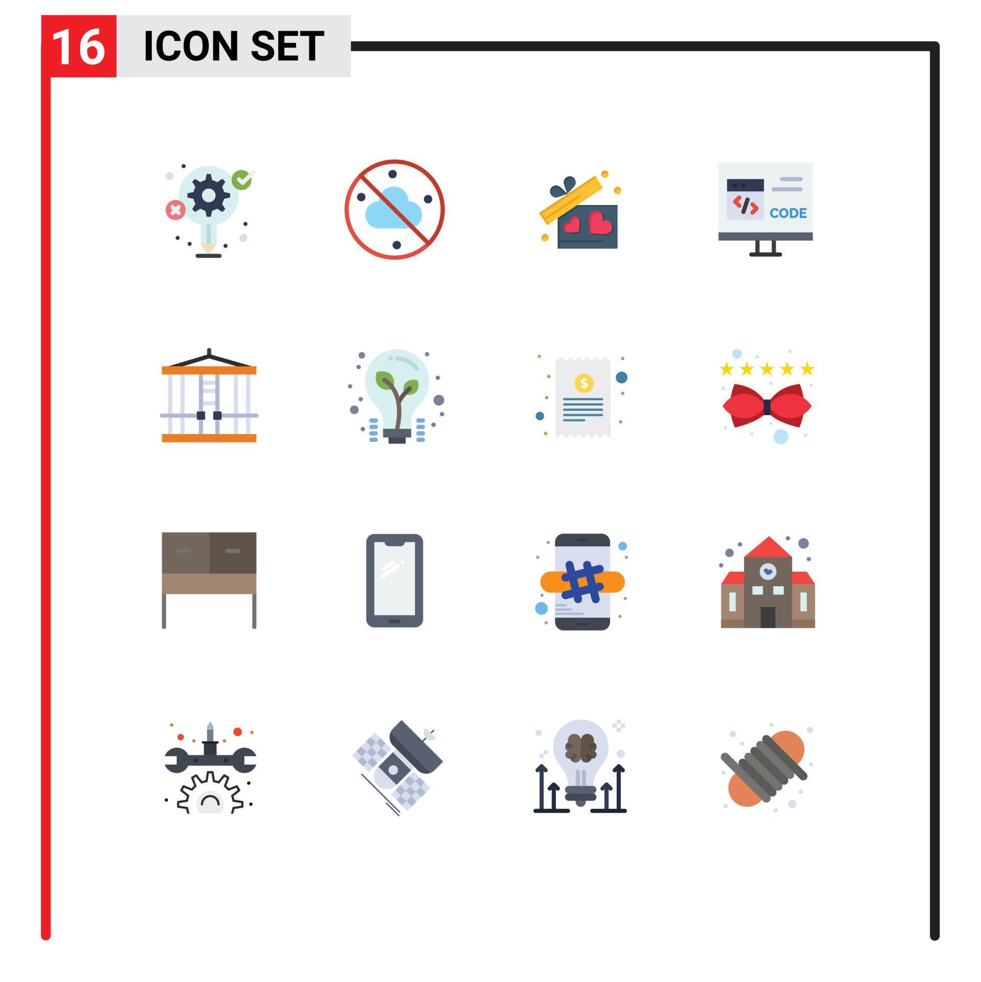 Pictogram Set Of 16 Simple Flat Colors Of Halloween Development Love Develop Code Editable Pack