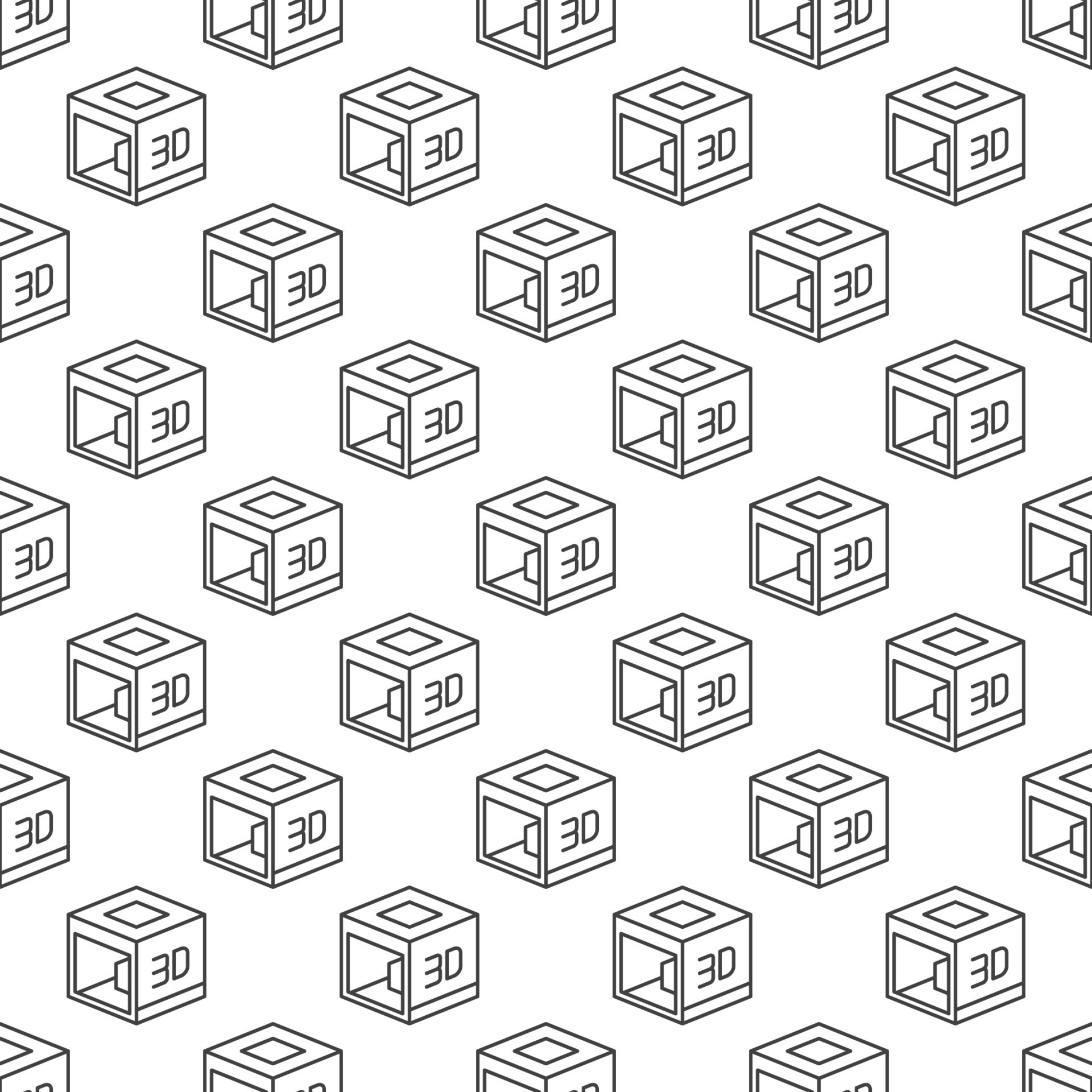 Vector 3d Printer Concept Linear Minimal Seamless Pattern Or Background 17505054 Vector Art At