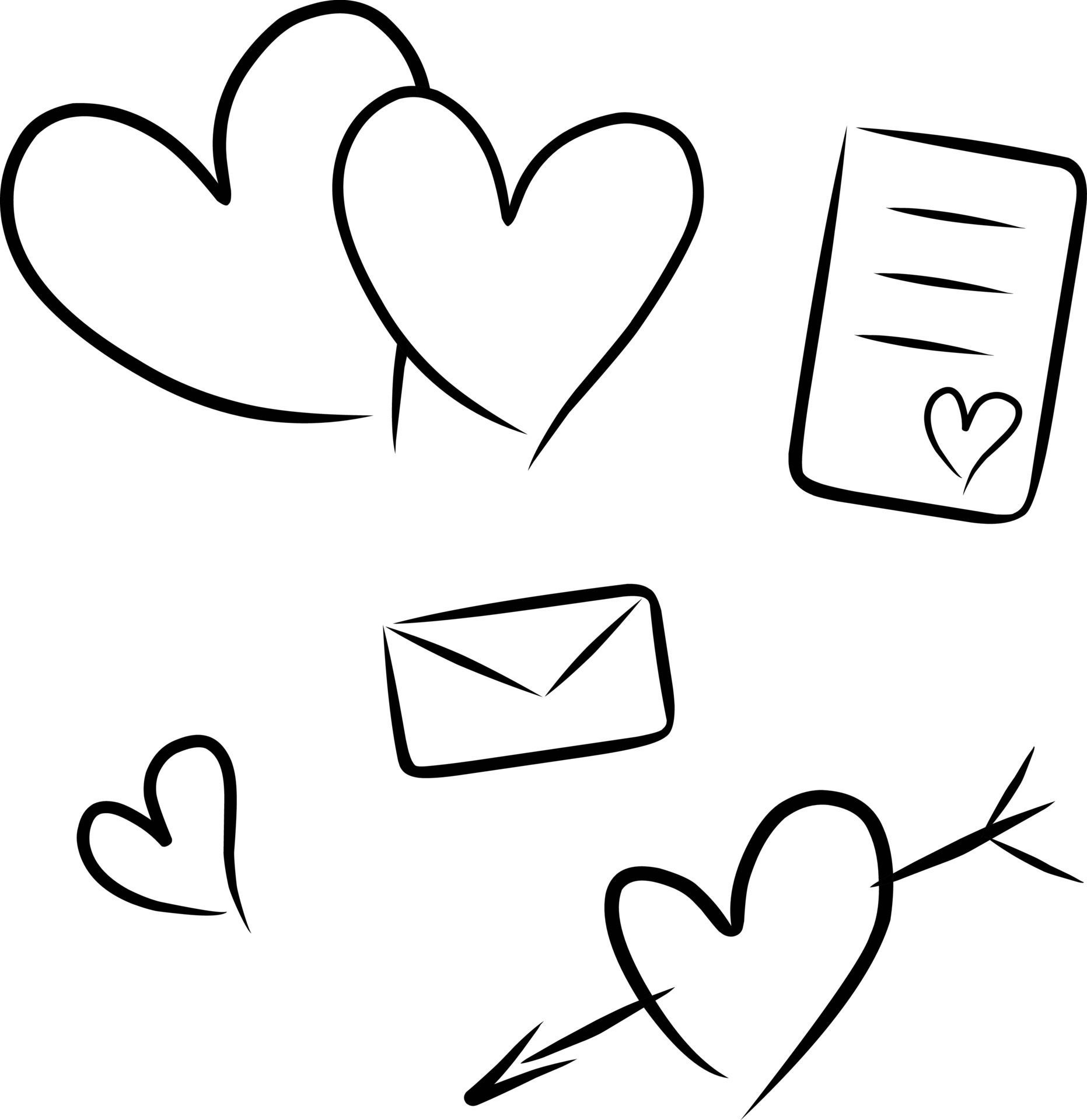 Set Valentines Day Sketch Vector 17505586 Vector Art At Vecteezy