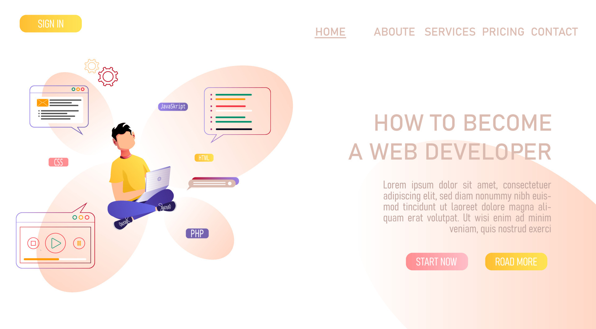 Man Working With Laptop On The Website Development Website Developer Web Agency Programmer
