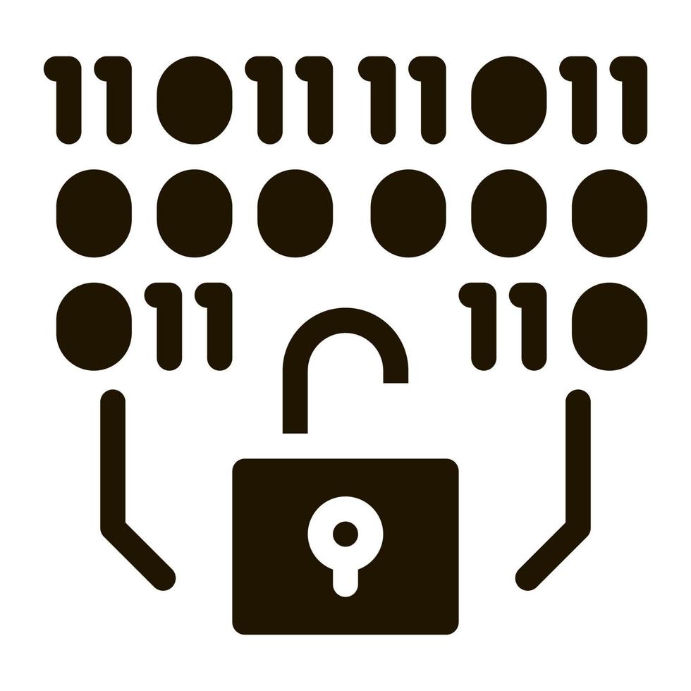 binary security code icon Vector Glyph Illustration 17510179 Vector Art ...