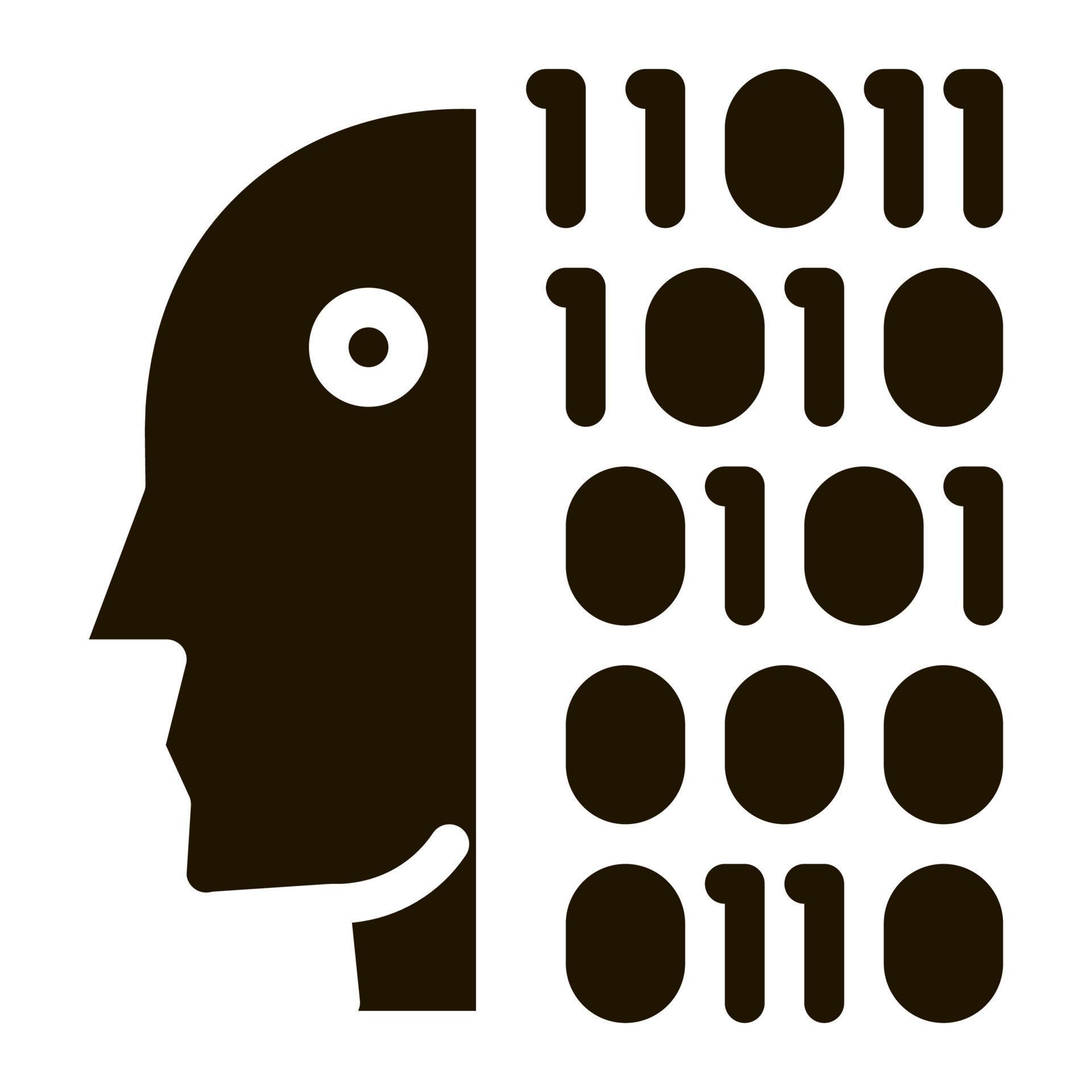 Robot Binary Code Icon Vector Glyph Illustration 17510835 Vector Art At Vecteezy