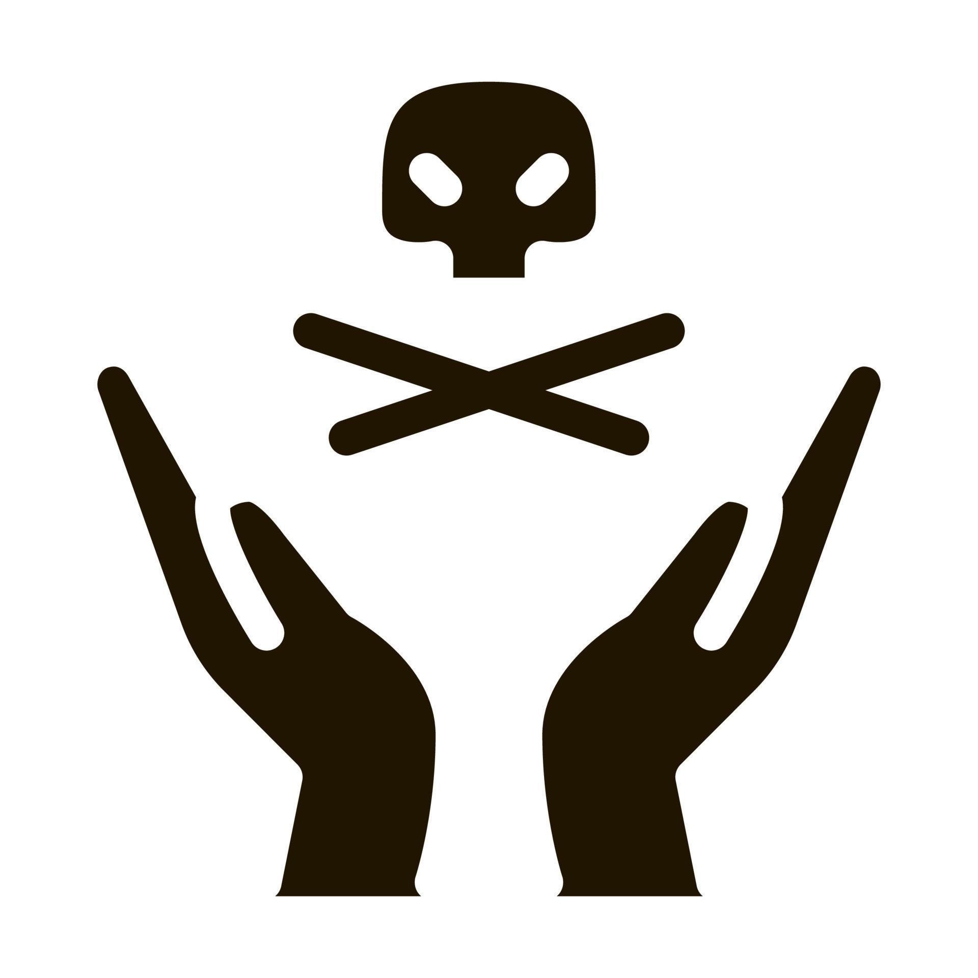 Hands Hold Skull Icon Vector Glyph Illustration 17512161 Vector Art At