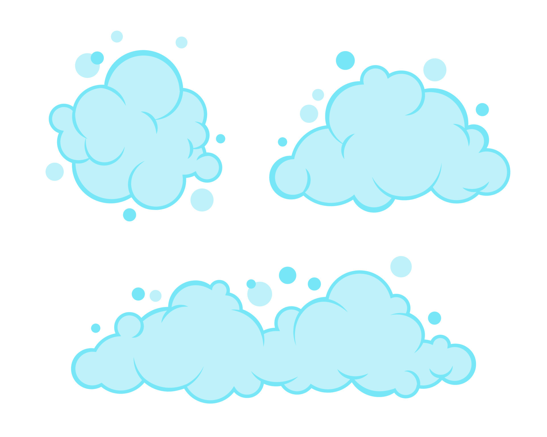 Soap Foam Set With Bubbles Carton Light Blue Suds Of Bath Water