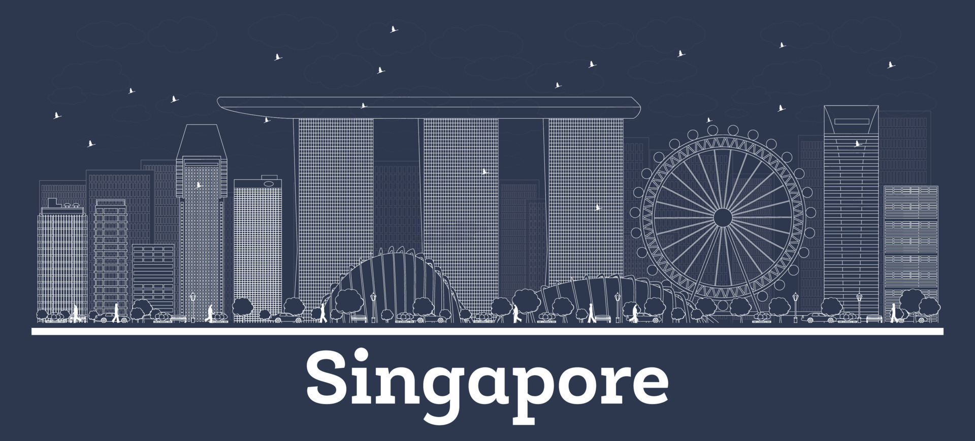 Outline Singapore City Skyline with White Buildings. 17519560 Vector ... Outline Singapore City Skyline with White Buildings. 17519560 Vector ...