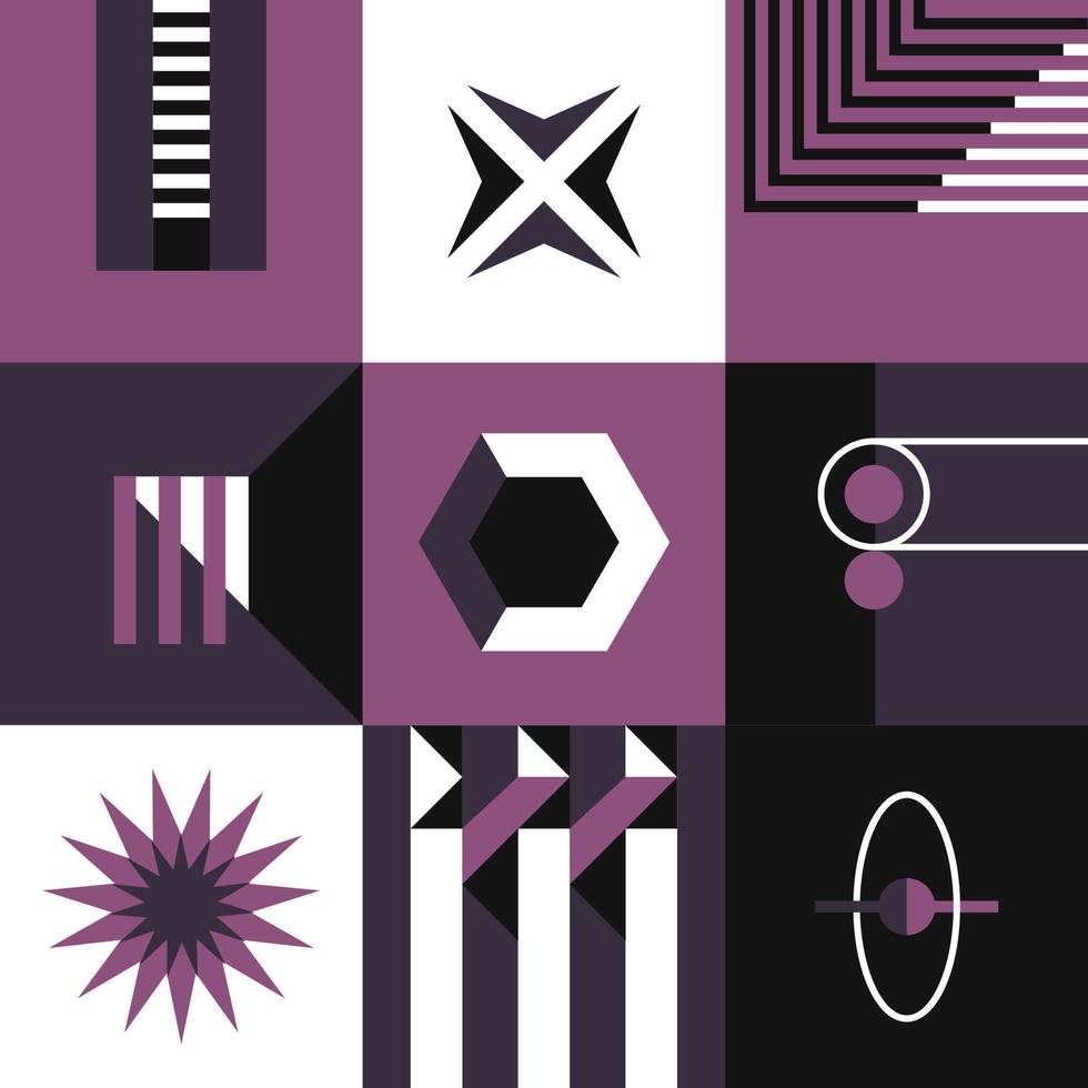 Geometric shapes and abstract forms in square, print or seamless ...