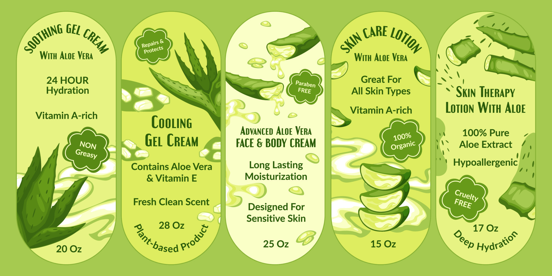 Label For Natural Aloe Vera Gel Packaging Design 17523419 Vector Art At