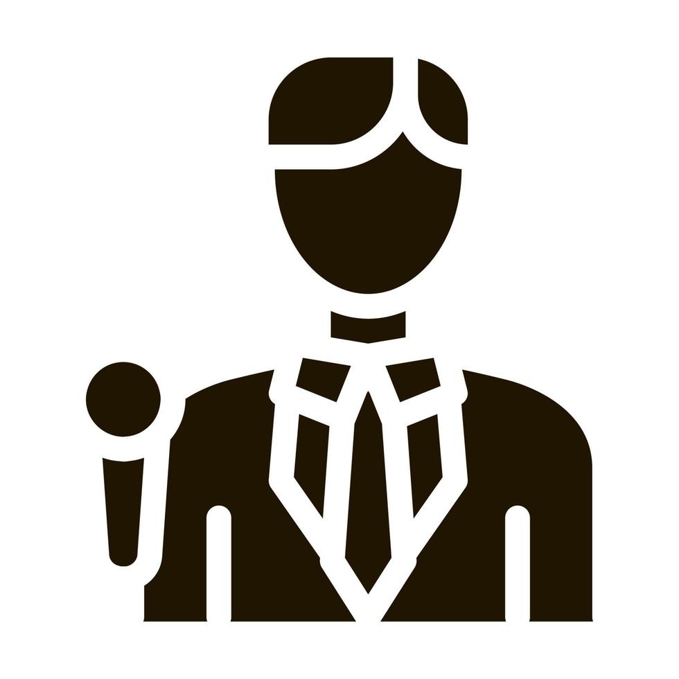 Periodista Hombre Icono Vector Glifo Ilustración 17526400 Vector En
