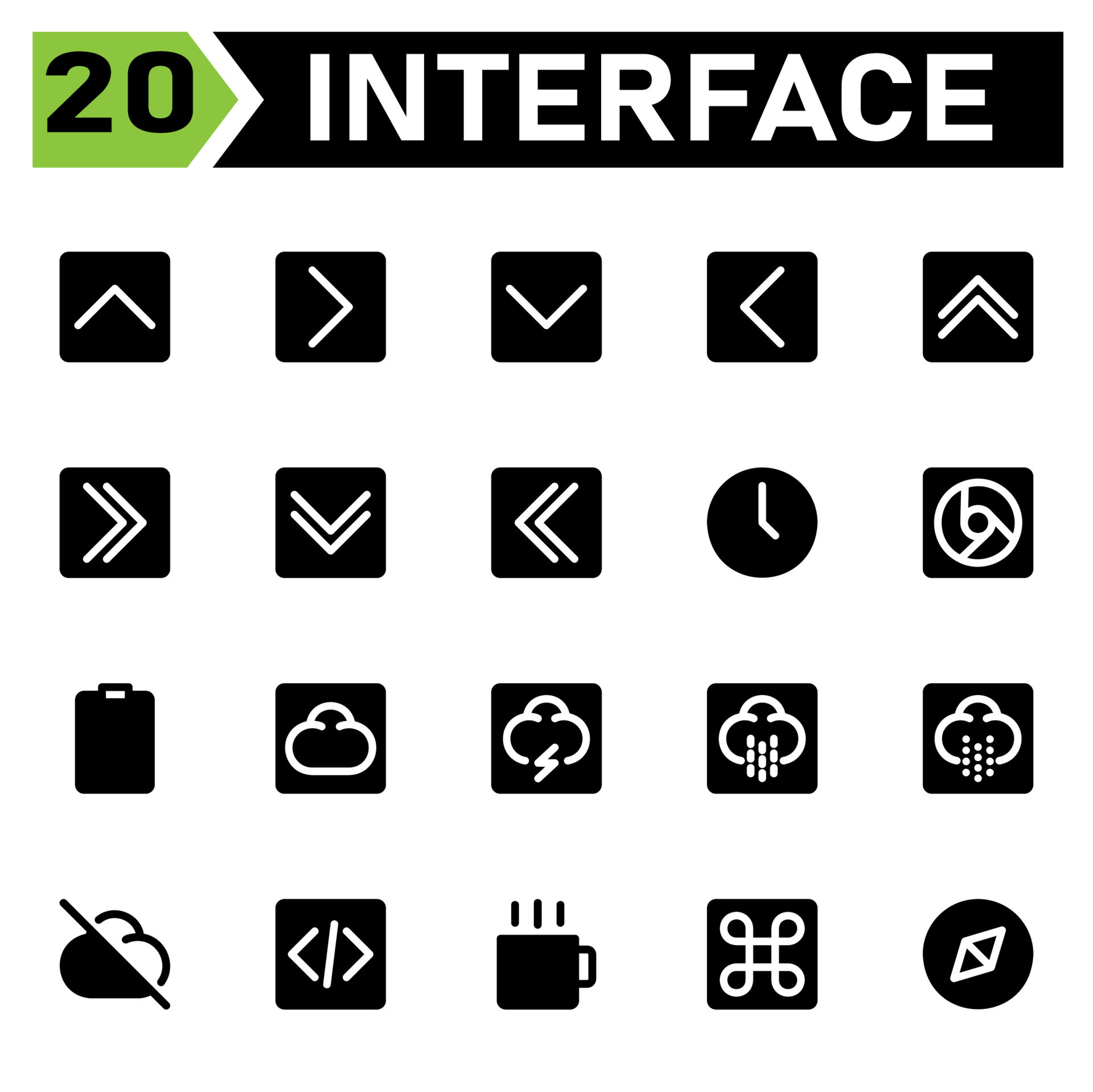 User interface icon set include chevron, up, arrows, user interface, right, down, left, clock ...